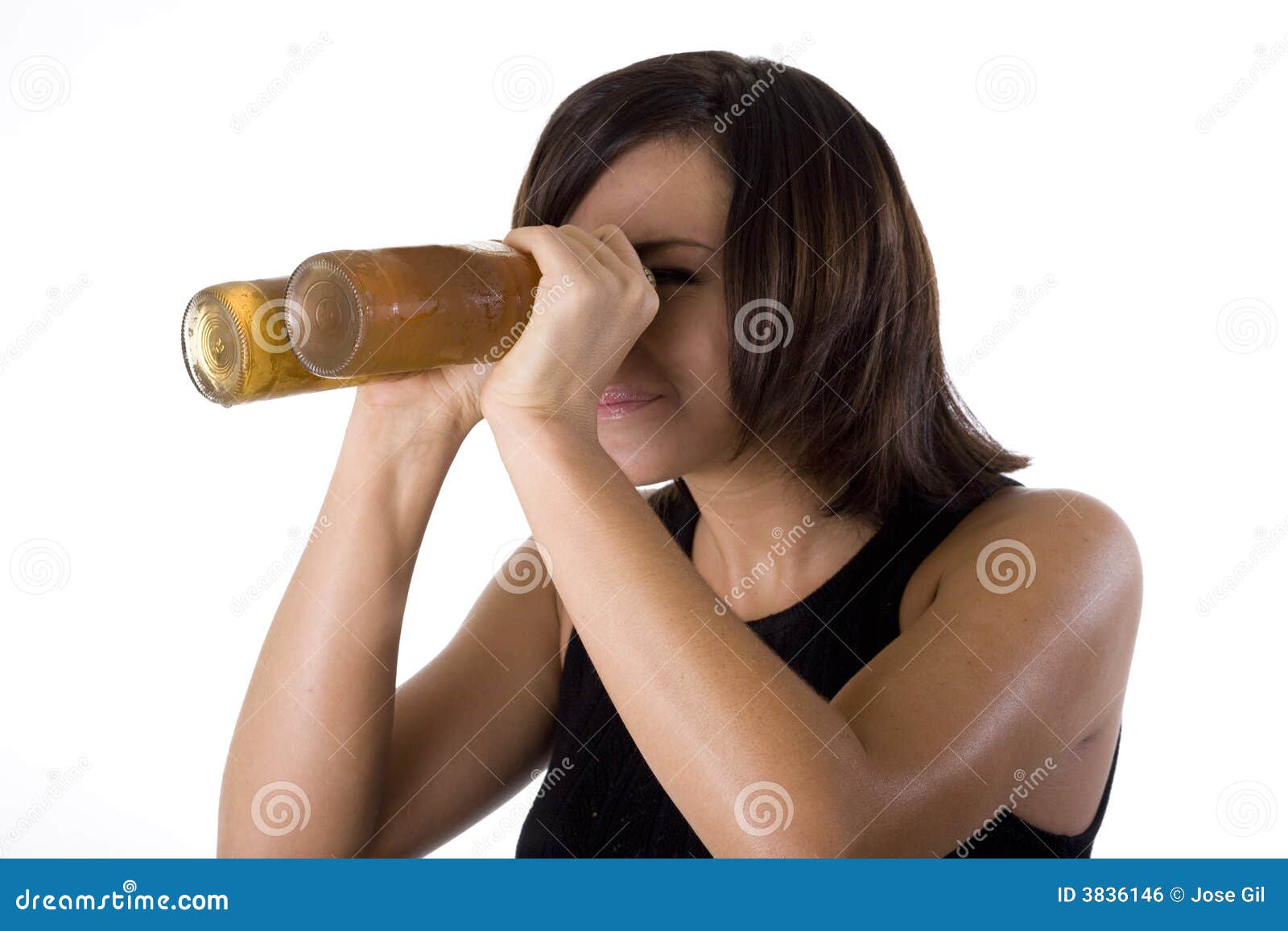 Woman with Beer Goggles 1 stock photo. Image of drunk - 3836146