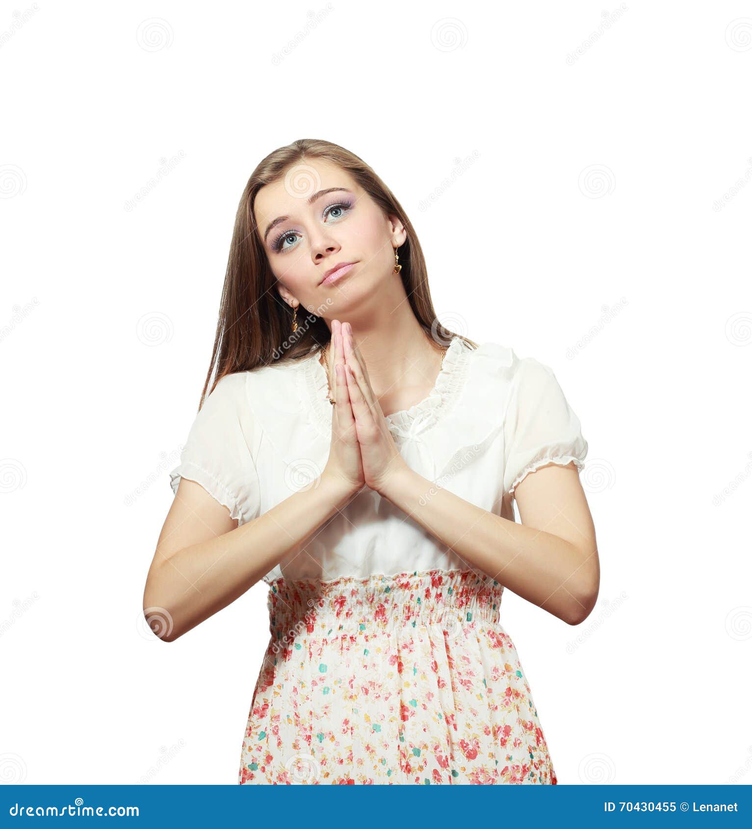 Woman begging stock image. Image of casual, slight, apprehensive - 70430455