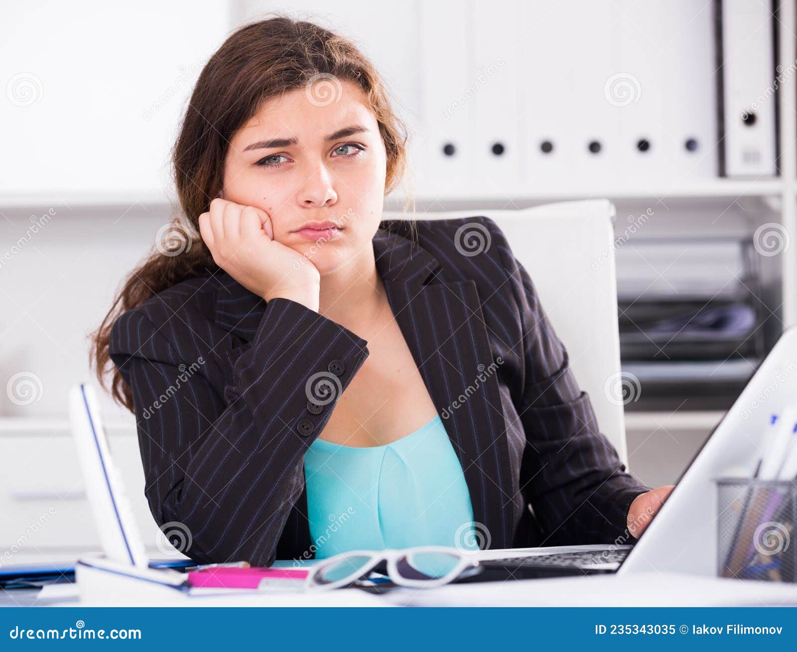 Woman Beginner is Having Complicated Issue with Project Stock Image ...