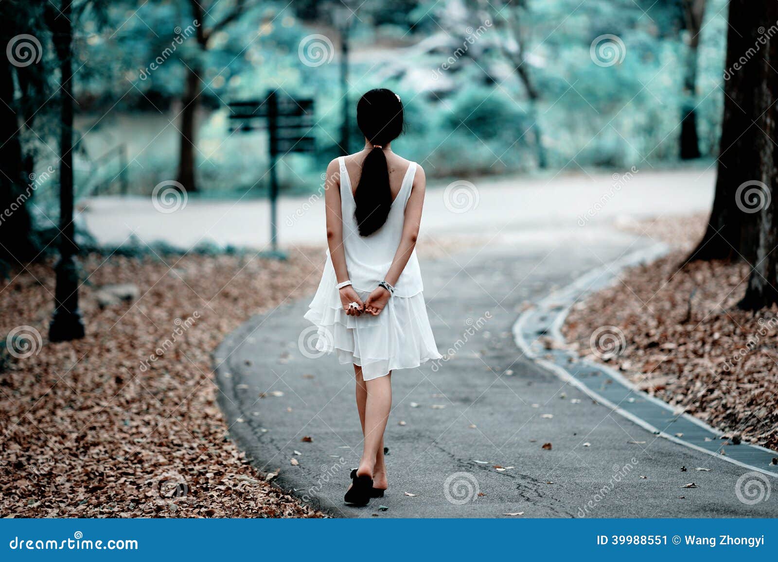 Woman Behind stock image. Image of woman, walking, tree - 39988551
