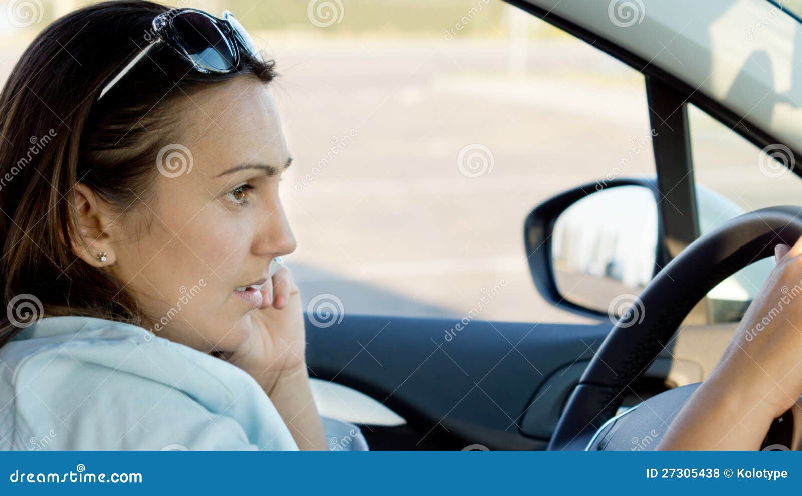 Woman Behind the Wheel of a Car Stock Photo - Image of automobile ...