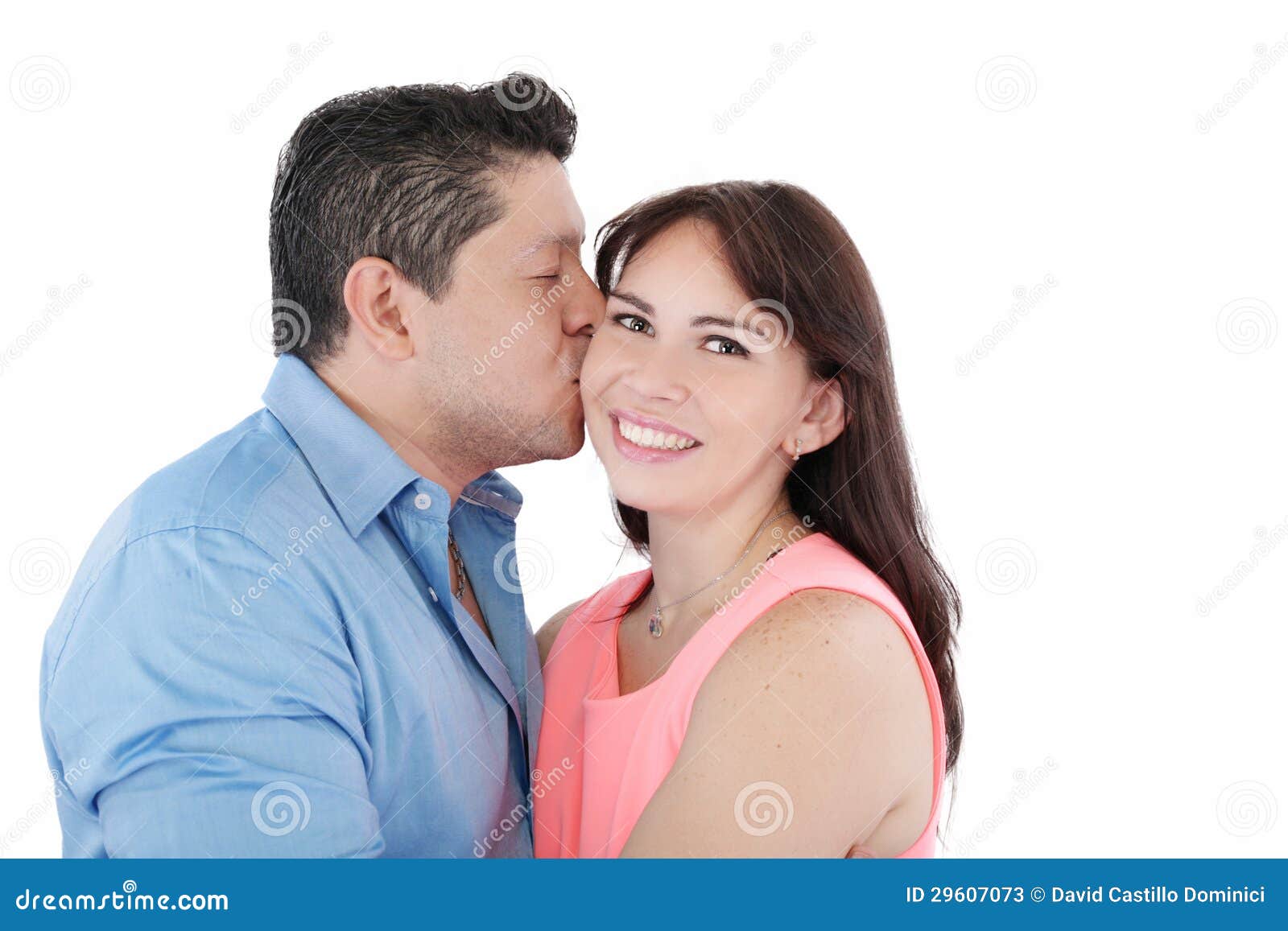 Woman Being Affectionately Kissed Stock Image - Image of adore, leisure ...