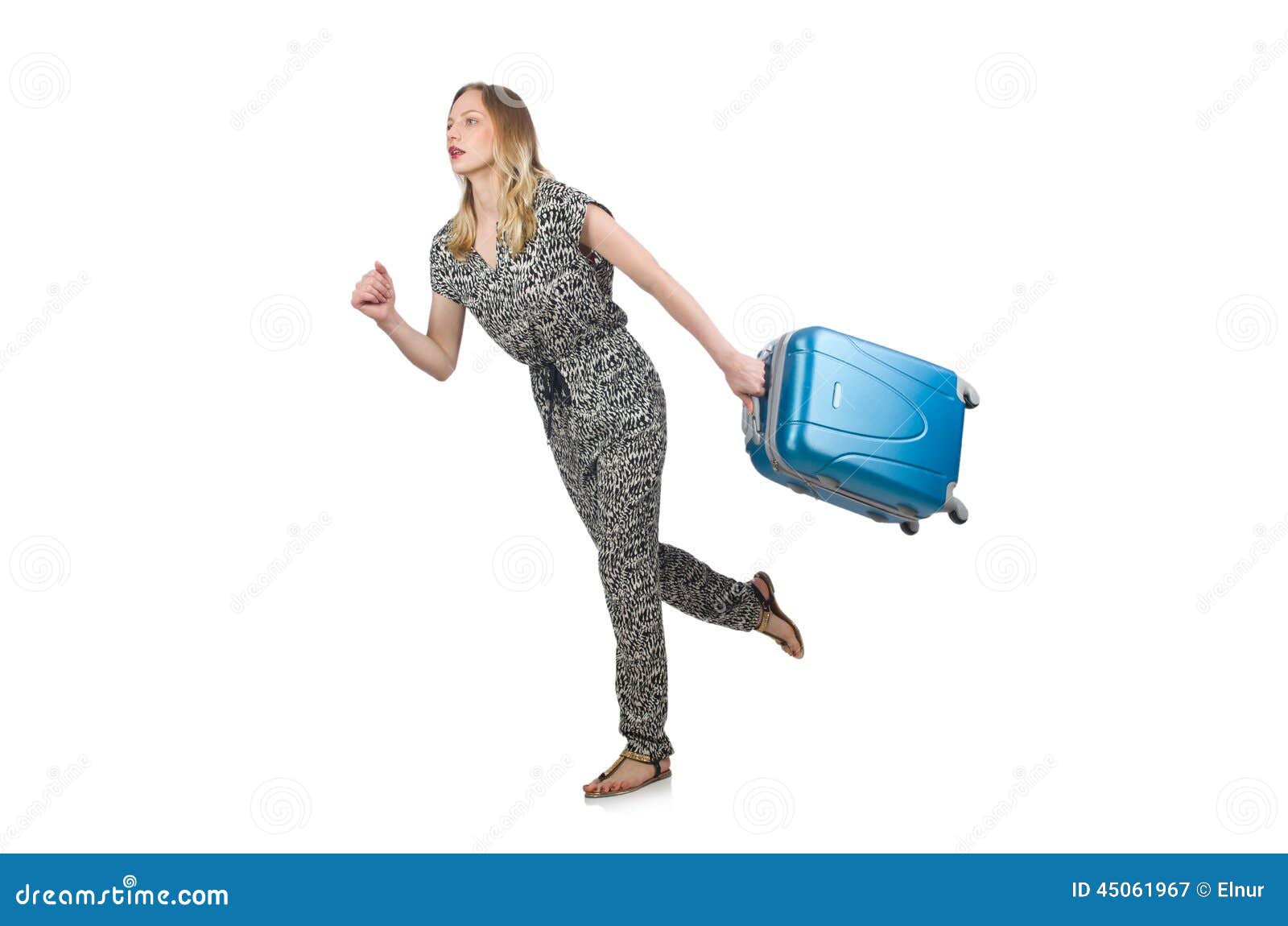 Woman being late stock image. Image of girl, packing - 45061967