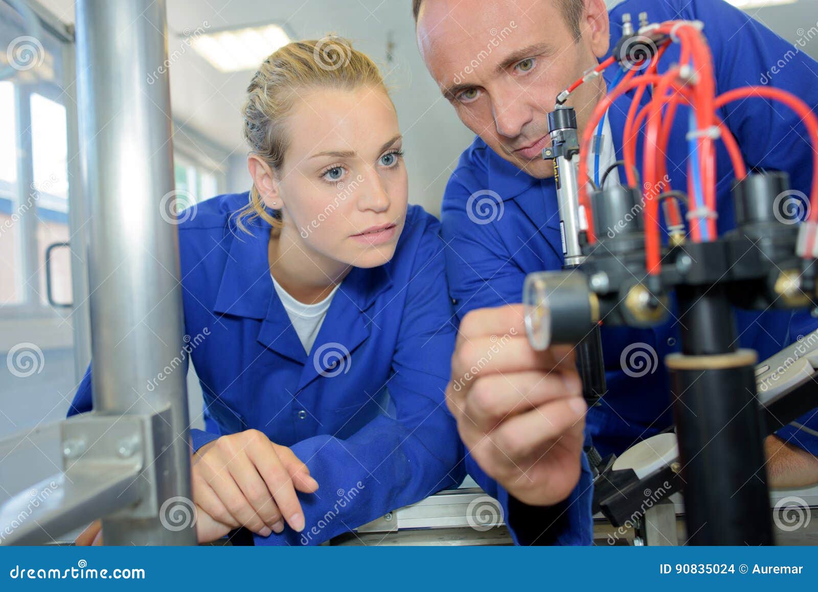 Woman Being Taught Workings Machine Stock Photo - Image of professional ...