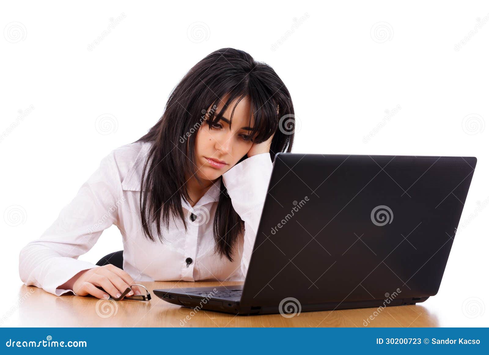 Tired Woman Still Working stock image. Image of pressure - 30200723