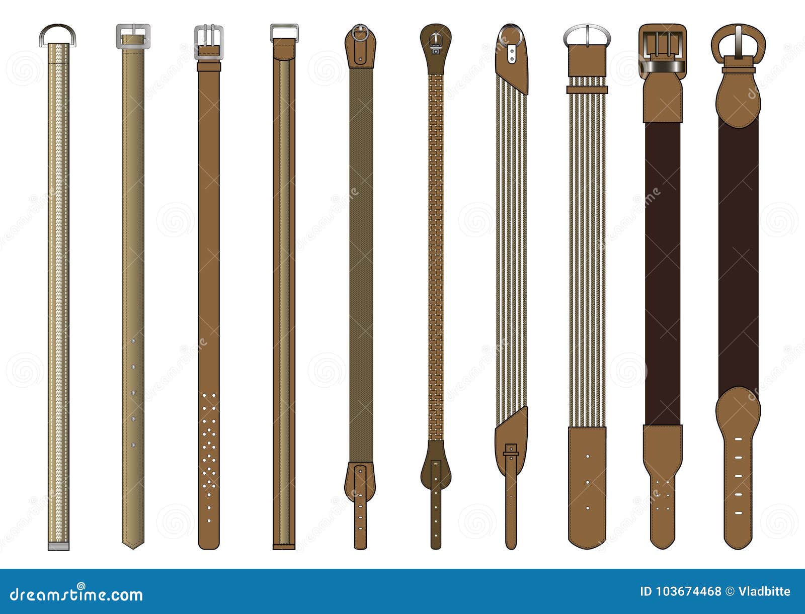 10 Woman Belts Set in Vector Stock Vector - Illustration of iron ...