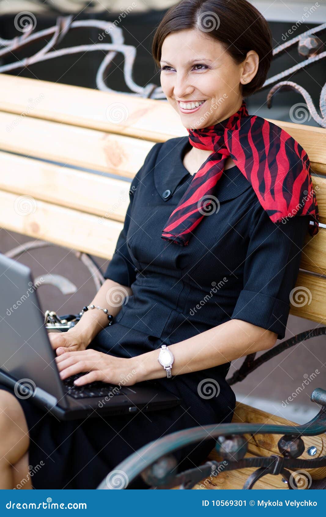 Woman on bench stock image. Image of female, outdoors - 10569301