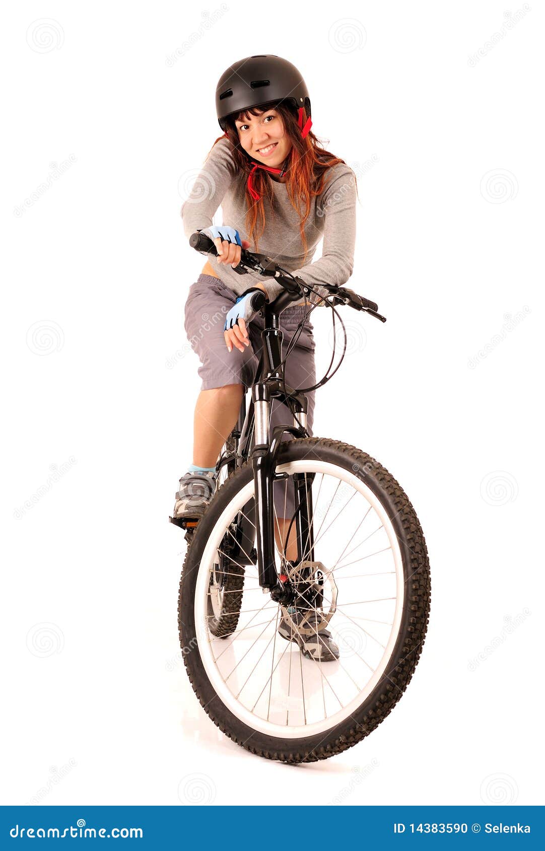 Woman bicyclist stock photo. Image of rapidity, racer - 14383590
