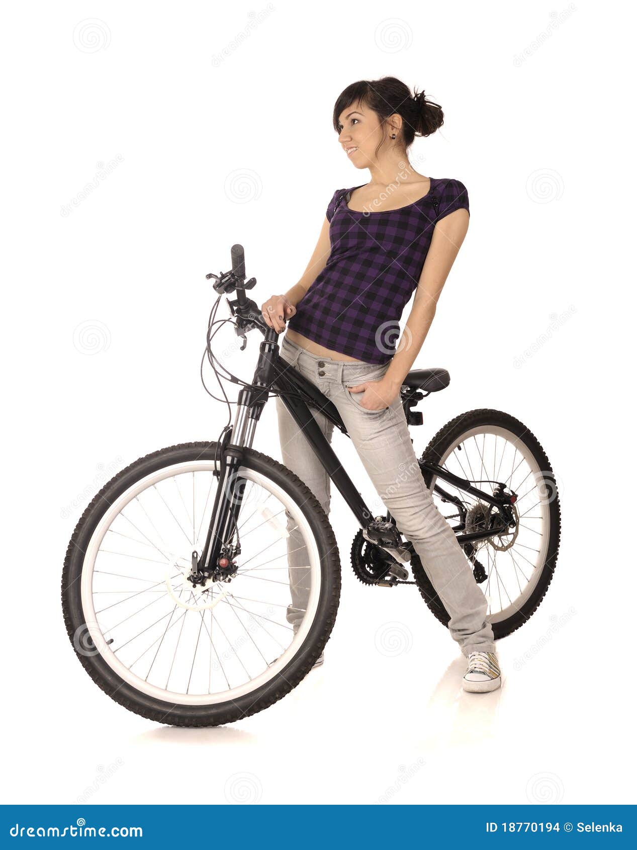 Woman bicyclist stock photo. Image of health, cute, smile - 18770194