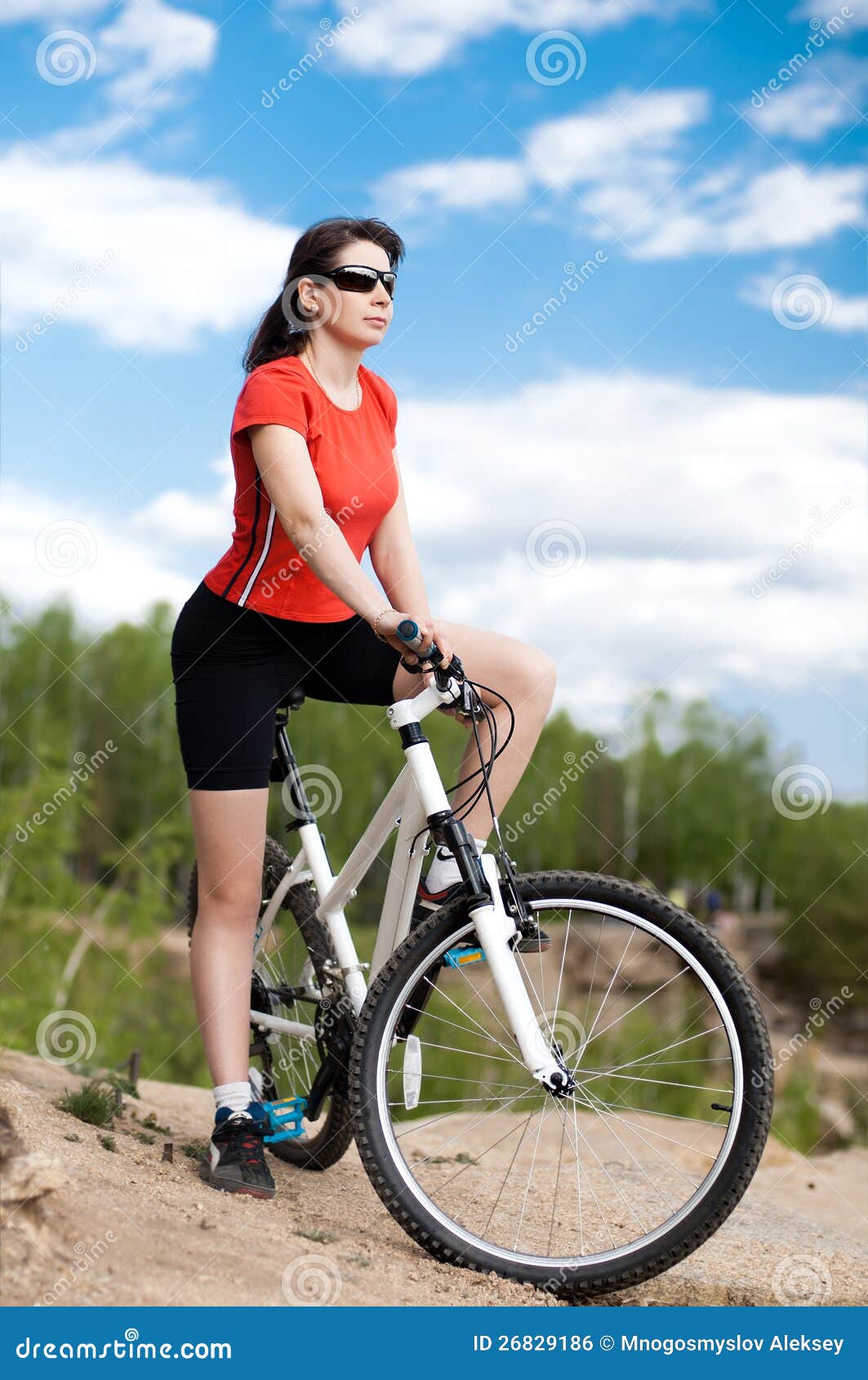 Woman bicyclist stock photo. Image of white, cycle, cyclist - 26829186