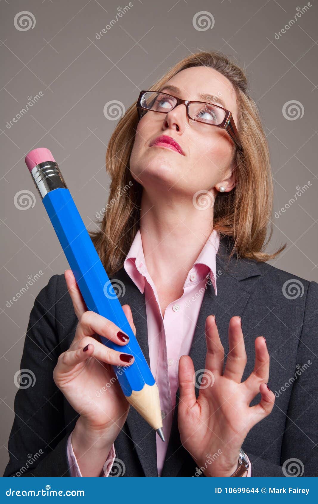 206 Woman Big Blue Pencil Stock Photos - Free & Royalty-Free Stock ...