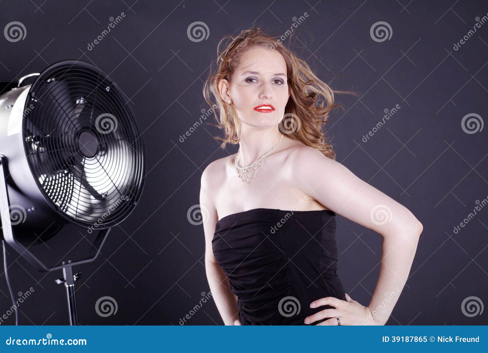 Woman with big fan stock image. Image of person, people - 39187865