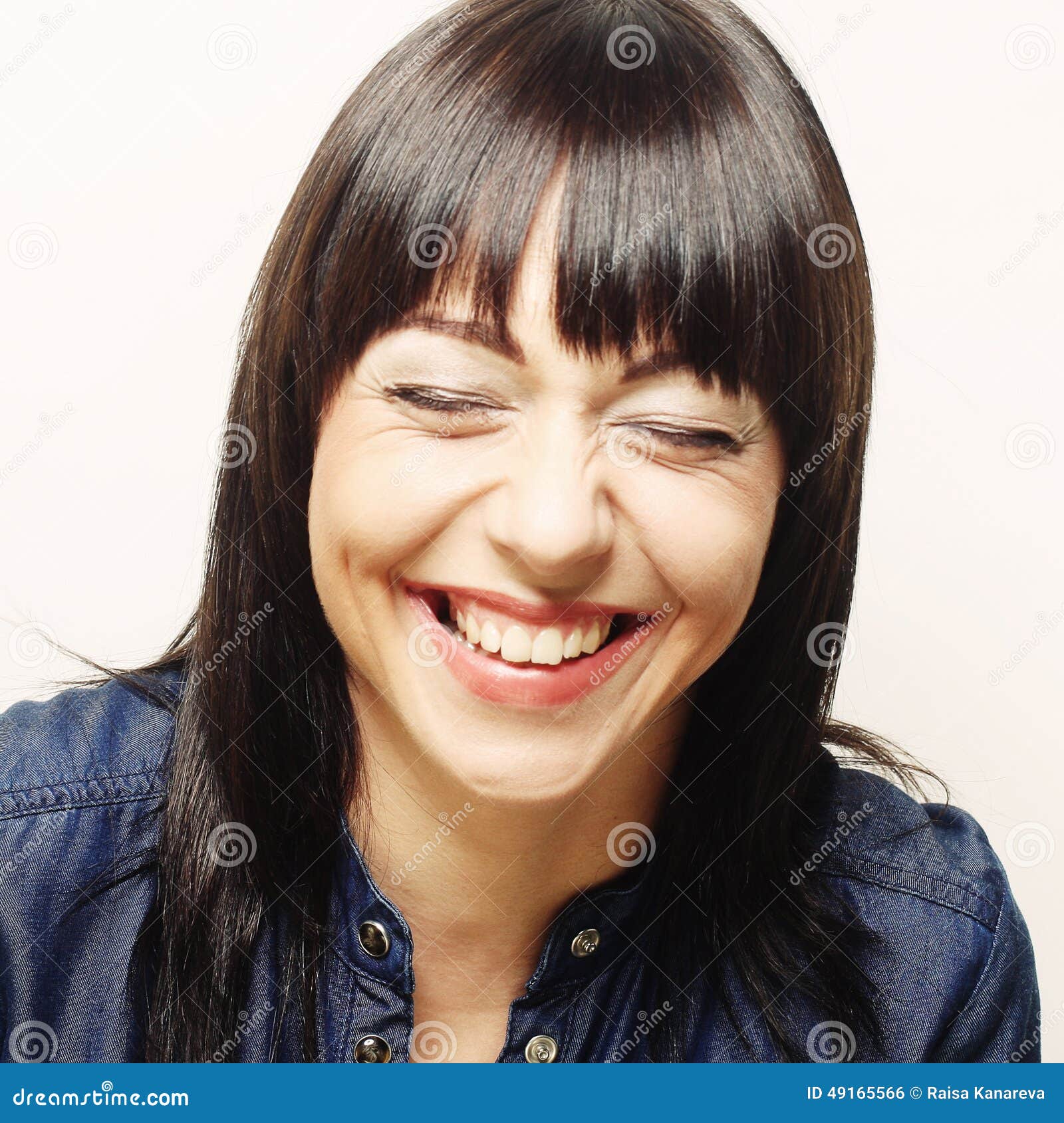 Woman with big happy smile stock photo. Image of girl - 49165566