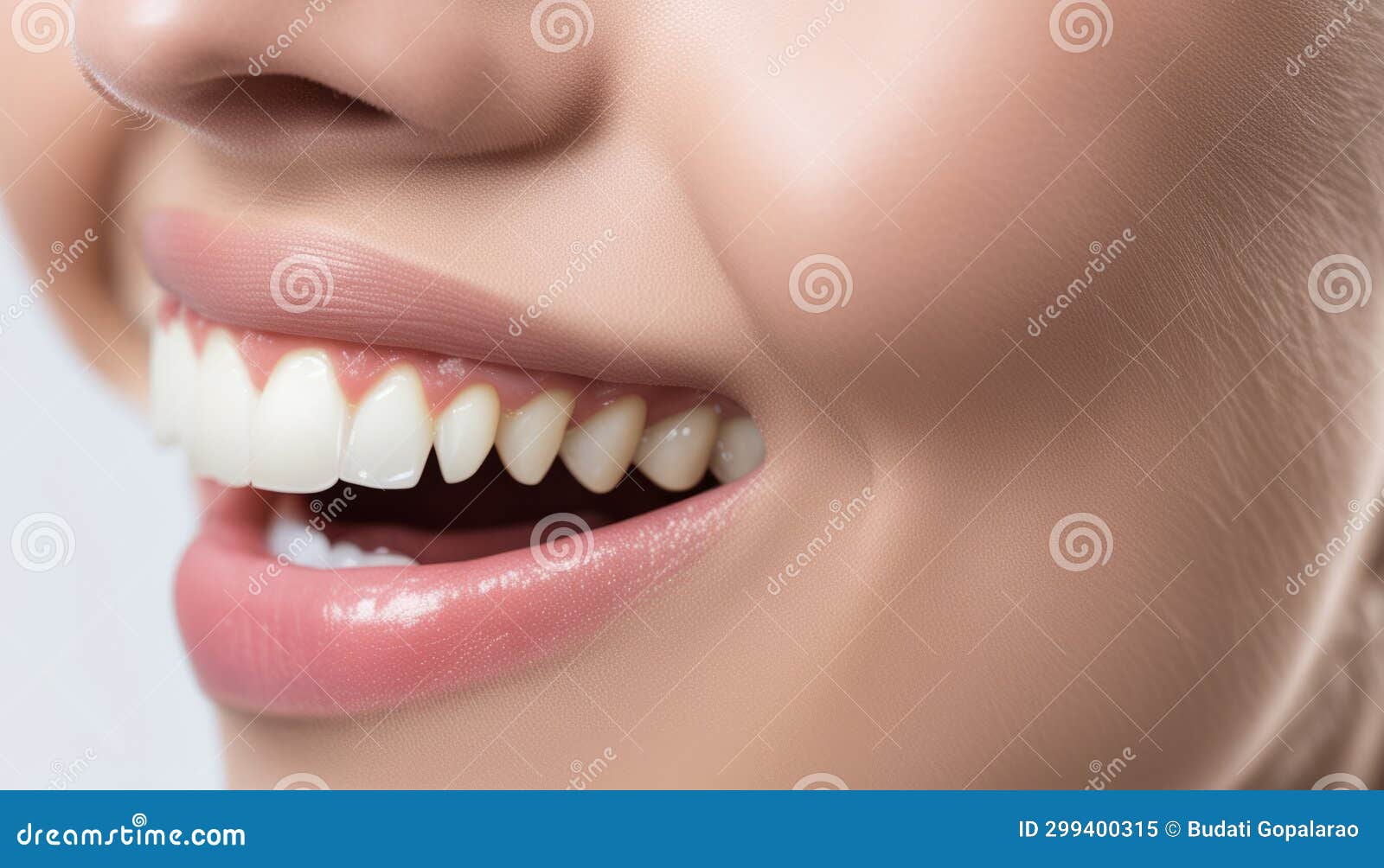 A Woman with a Big Smile and White Teeth Stock Illustration ...