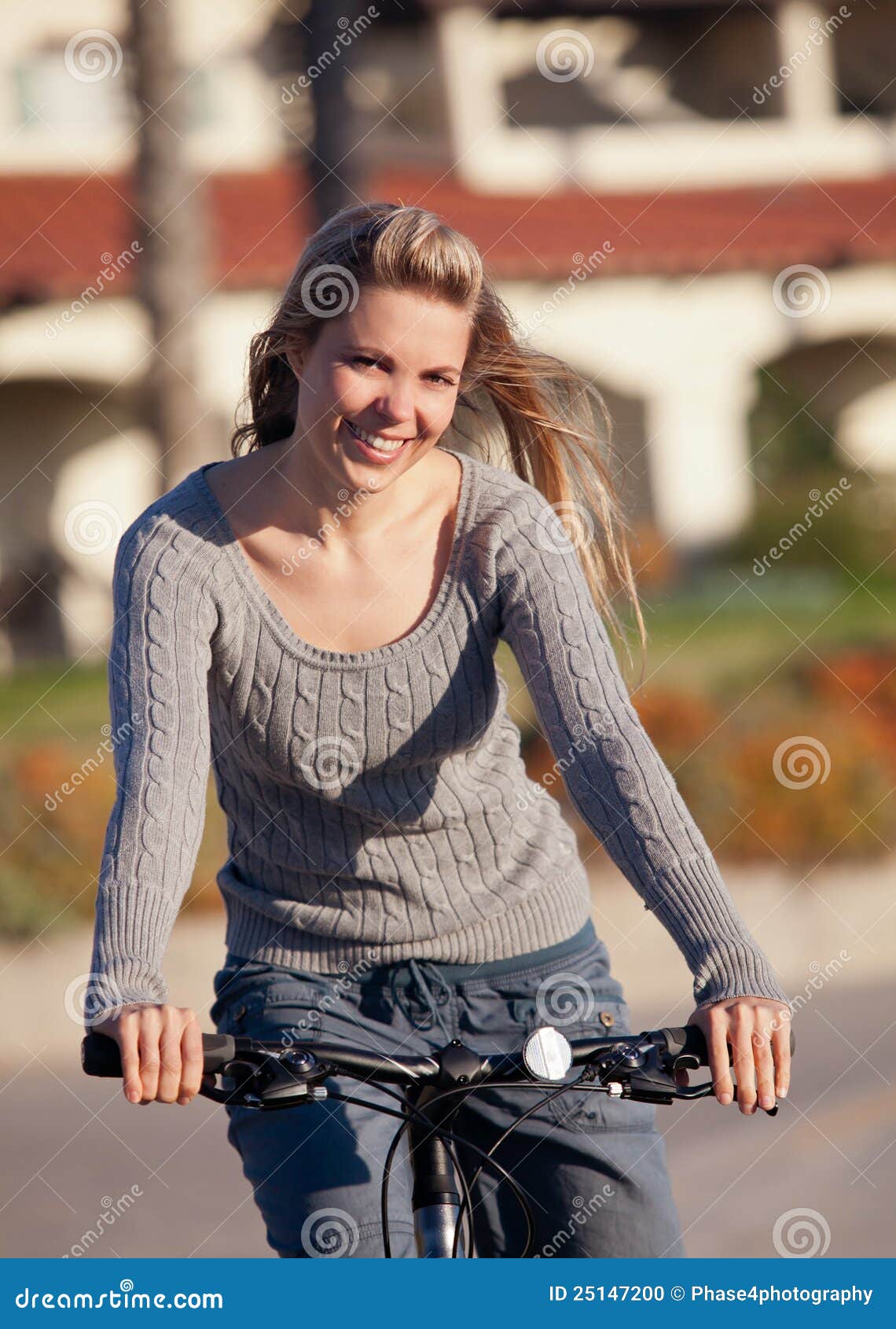 Woman bike ride stock photo. Image of outdoors, horizontal - 25147200