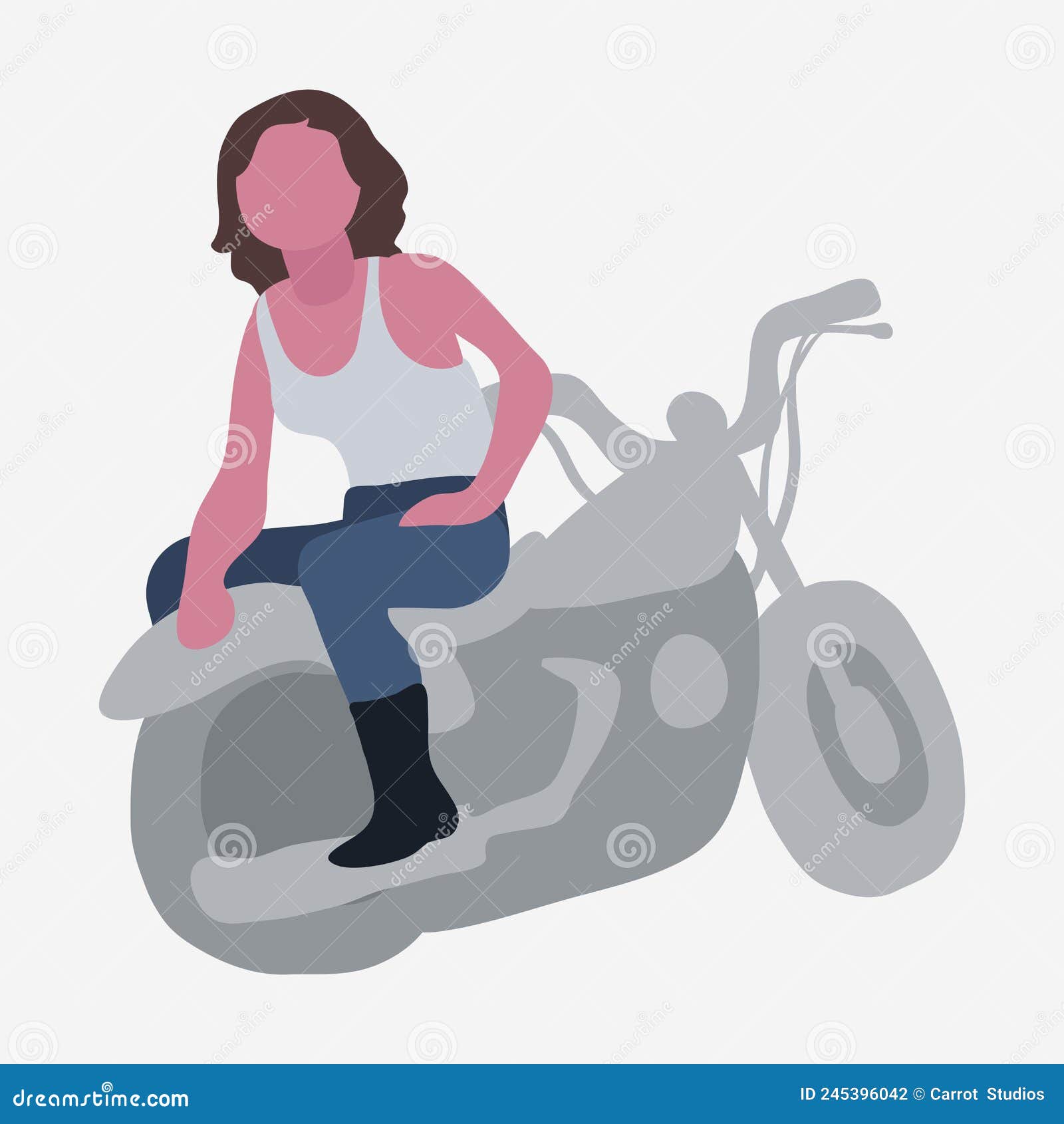 Woman Biker Clip Art Vector Illustration | CartoonDealer.com #245396042