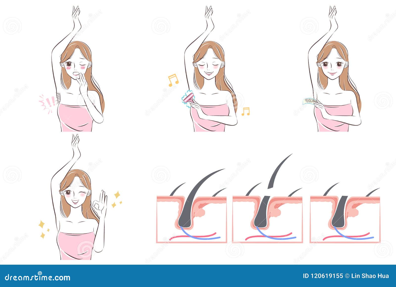 Man With Armpit Plucking Cartoon Vector | CartoonDealer.com #118999065