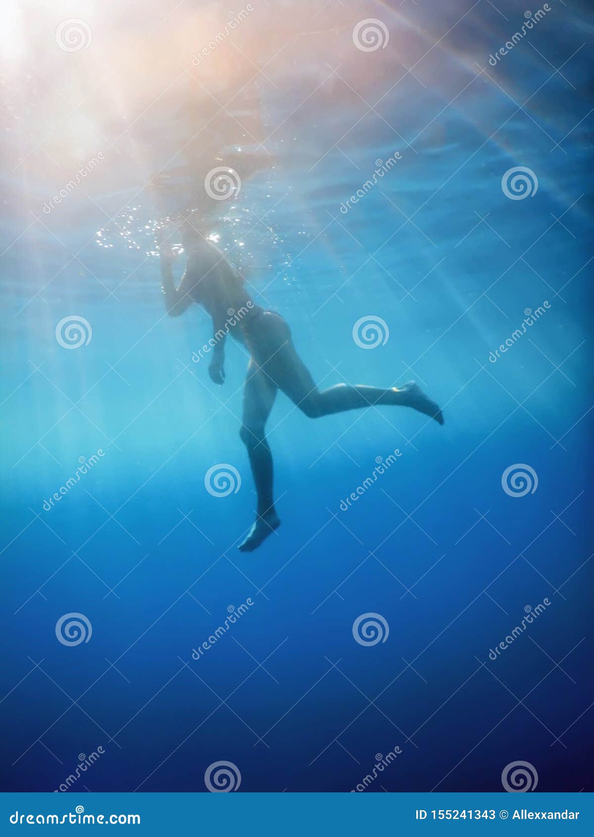 Woman in Bikini Underwater Perspective in the Tropical Sea Stock Image ...