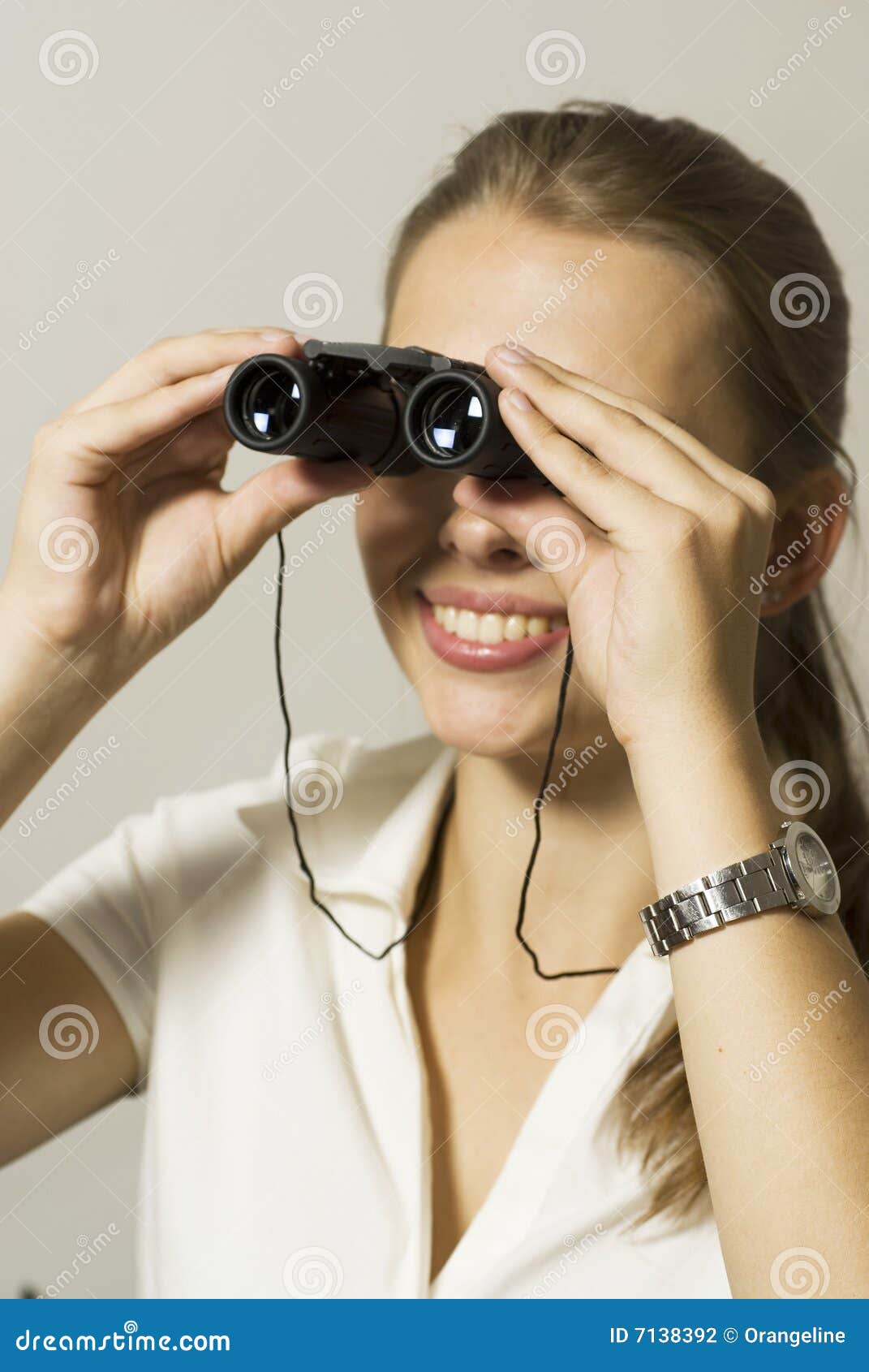 Woman with Binoculars stock photo. Image of american, woman - 7138392