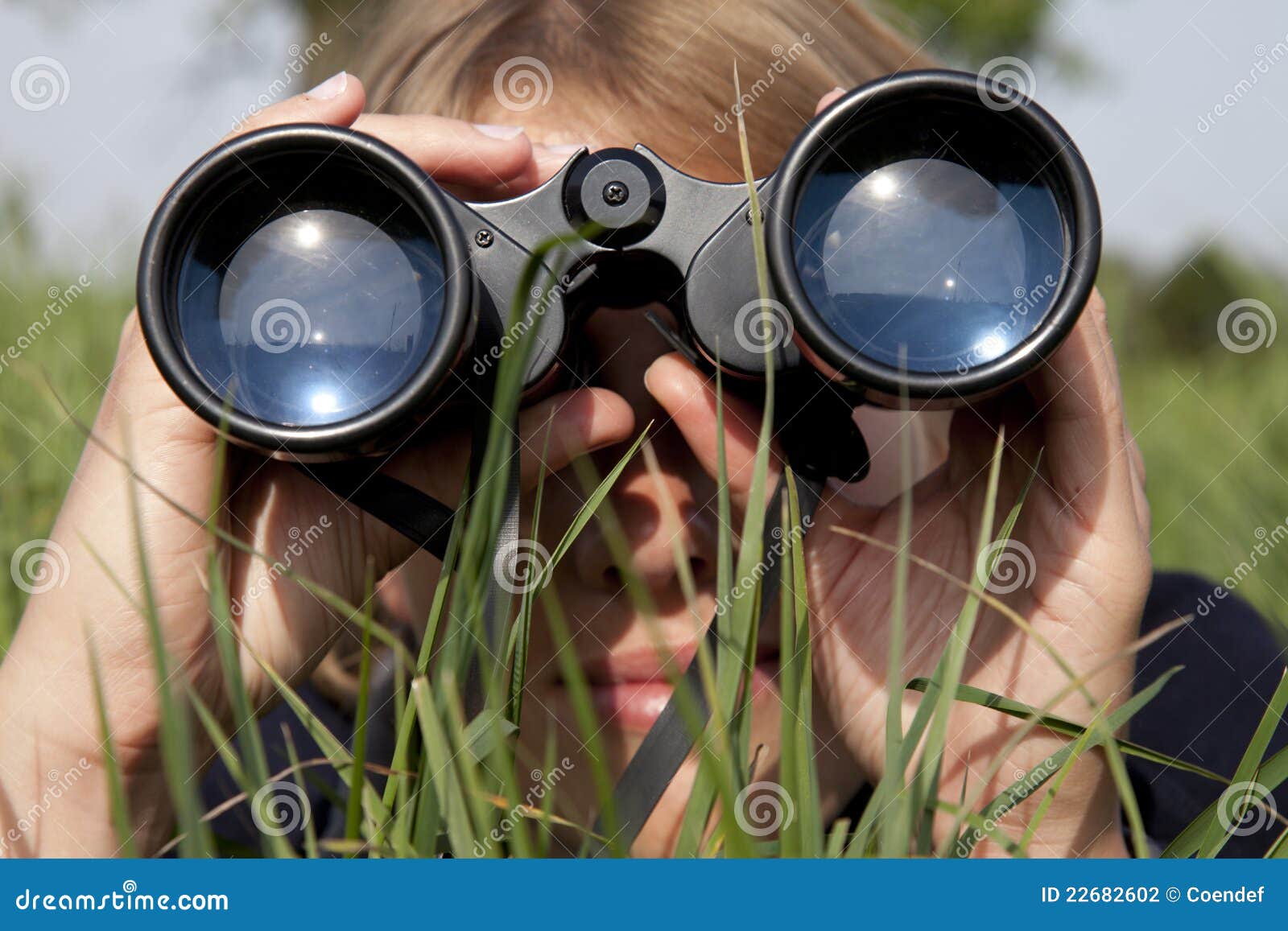 Woman with Binoculars is Discovering Stock Photo - Image of vacations ...