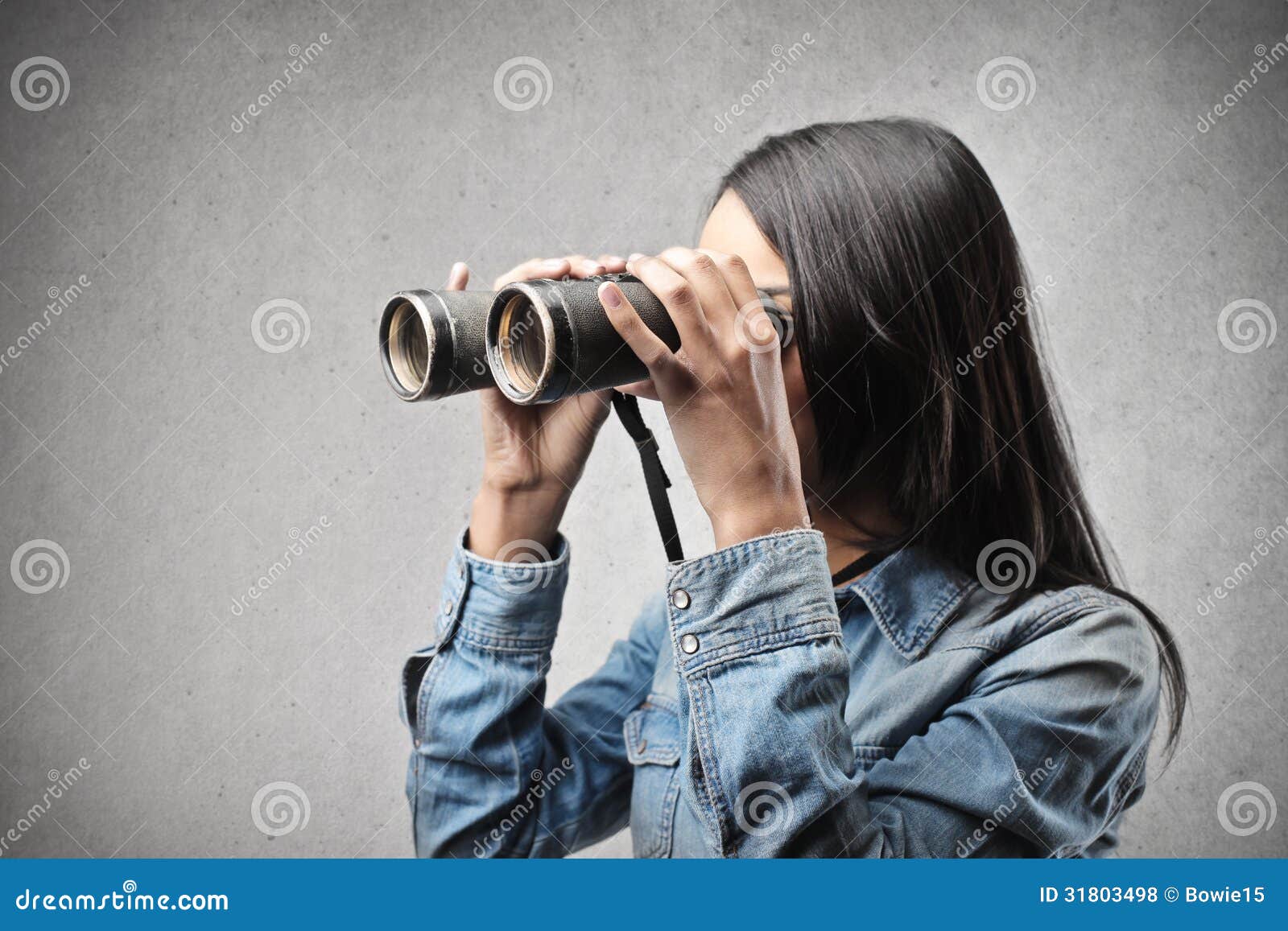 Woman with a binoculars stock photo. Image of employment - 31803498