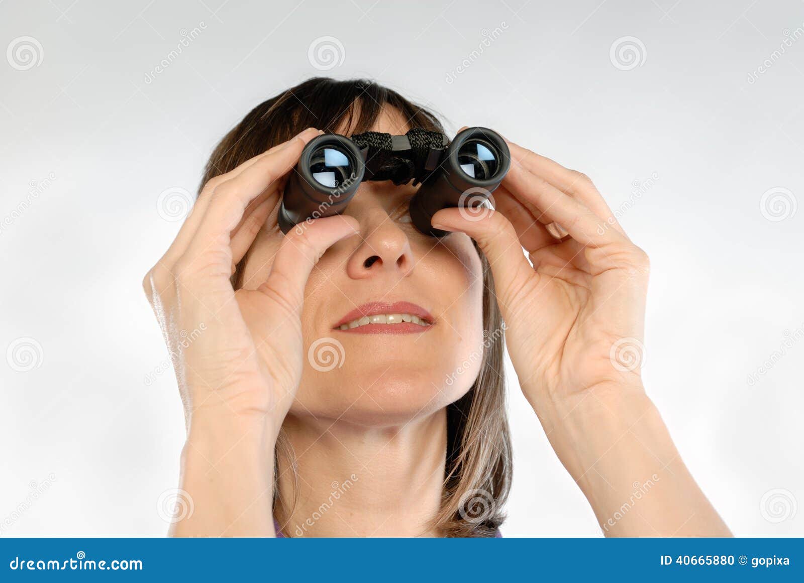 Woman with binoculars stock photo. Image of away, woman - 40665880