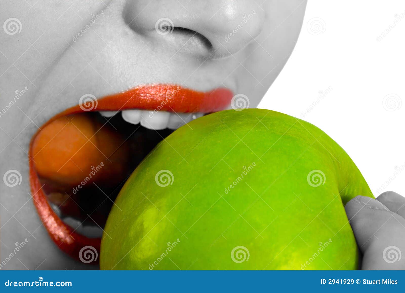 Woman biting apple stock image. Image of lips, nutrition - 2941929