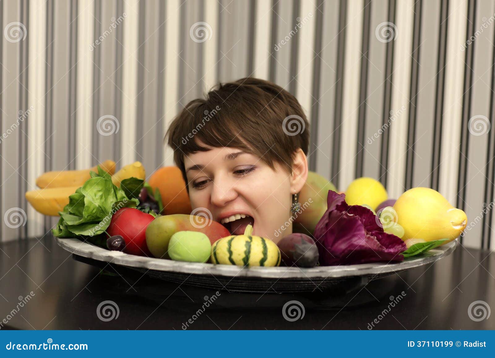 Woman biting fruits stock image. Image of face, natural - 37110199