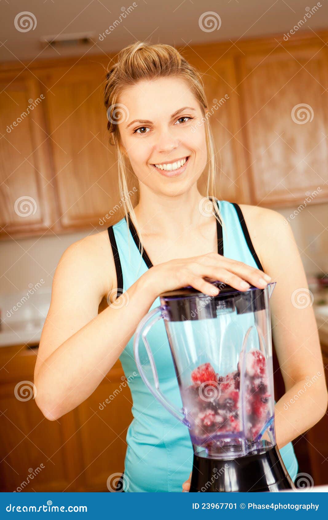 Woman blender stock image. Image of hair, healthy, caucasian - 23967701