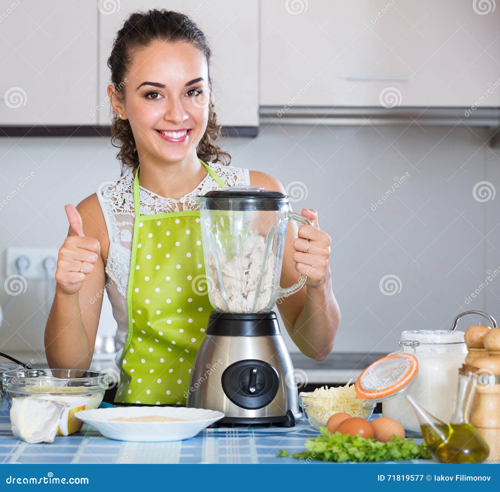 Woman with Blender at Kitchen Stock Image - Image of blender, girl ...