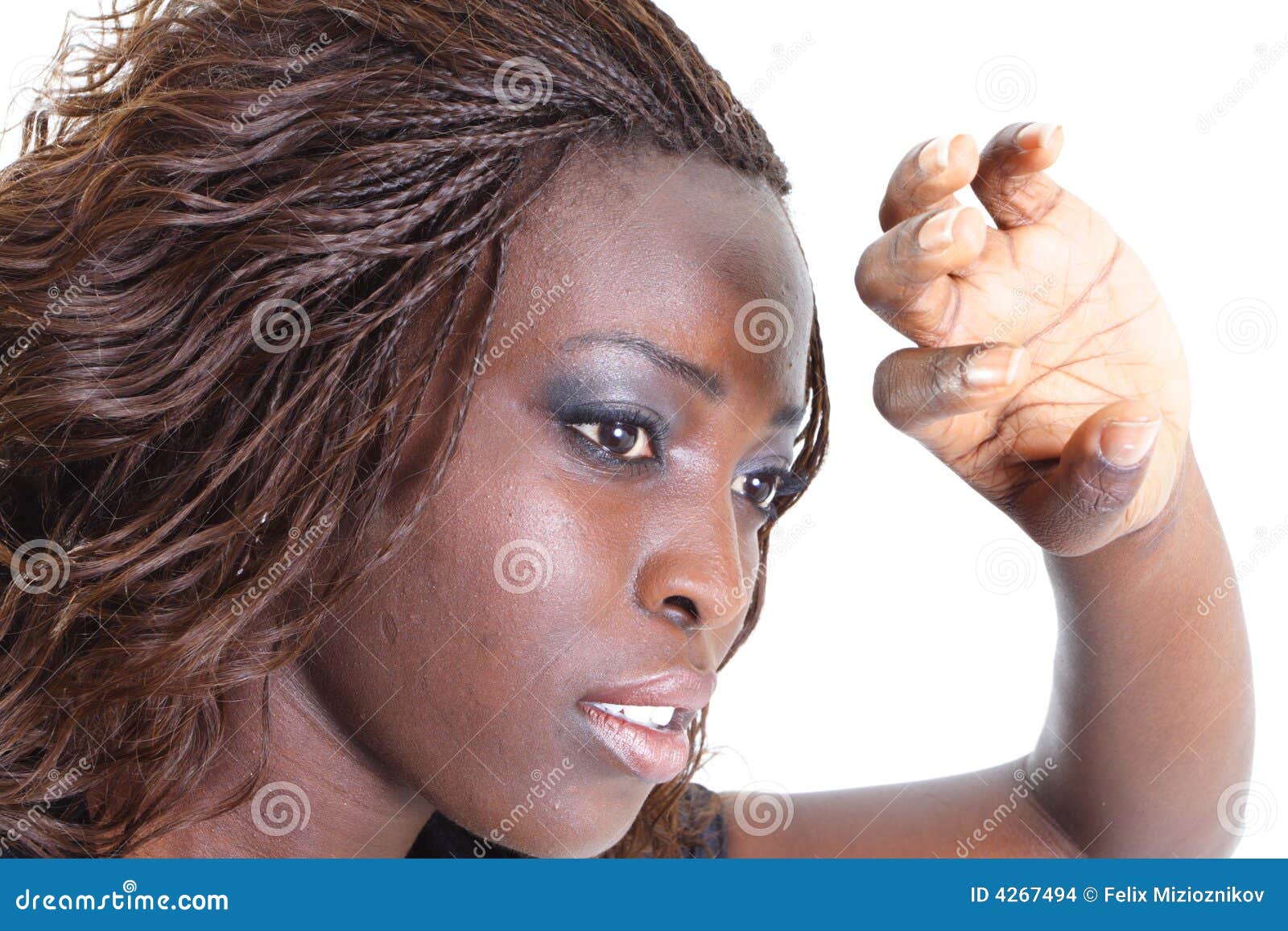 Woman Blocking Light stock photo. Image of hands, background - 4267494
