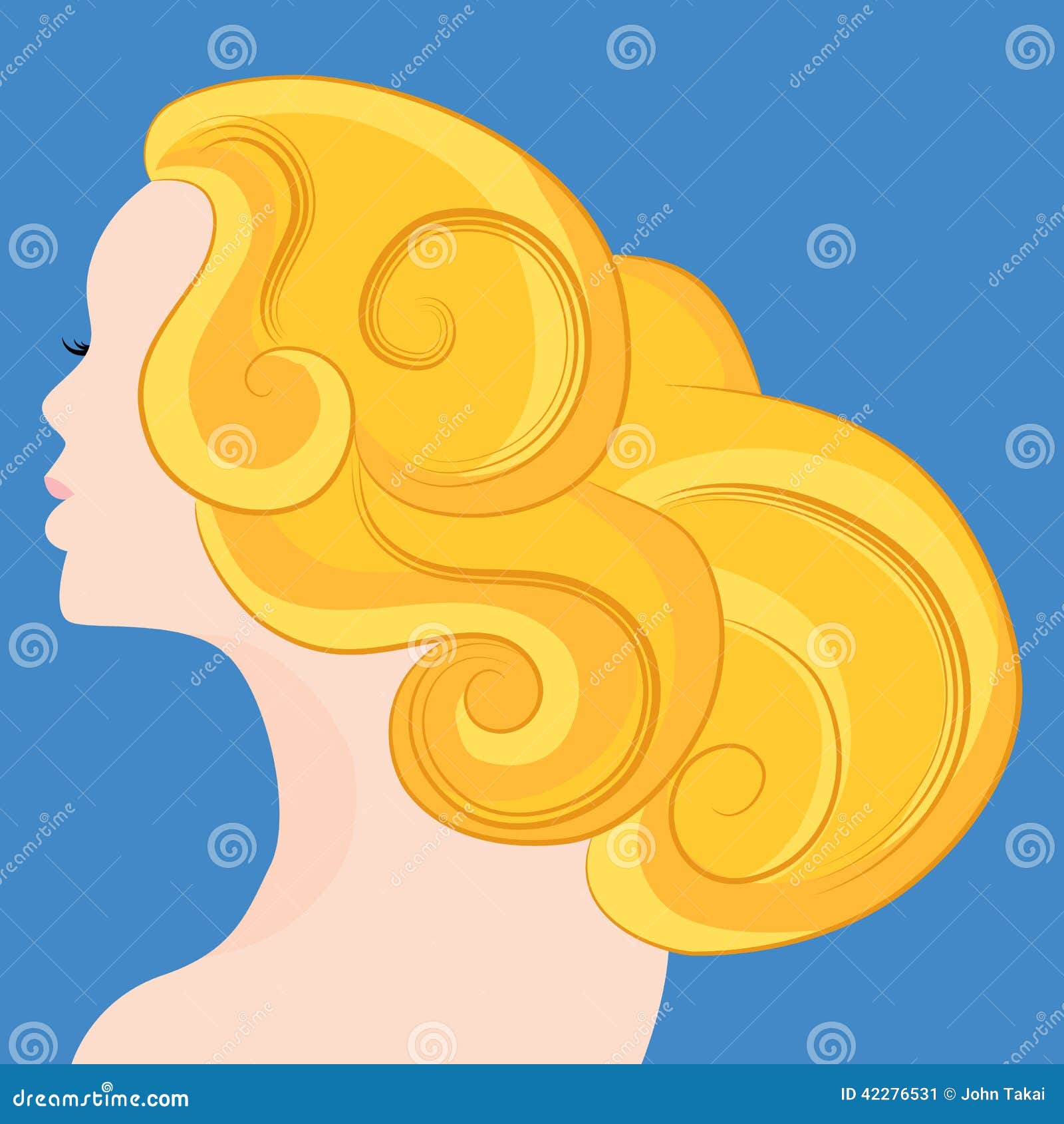 Woman with Blonde Hair stock vector. Illustration of shiny - 42276531