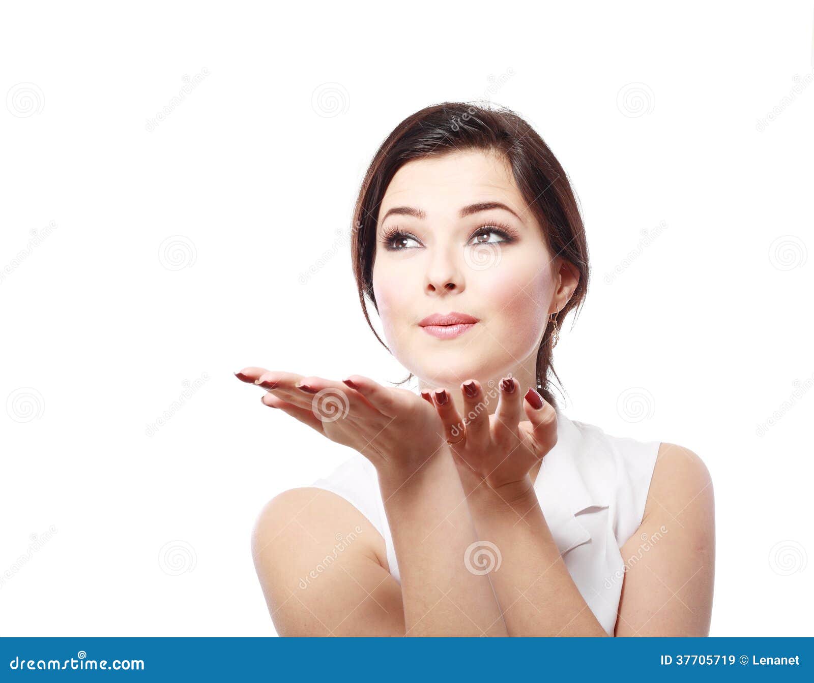 Woman blowing stock image. Image of female, attractive - 37705719