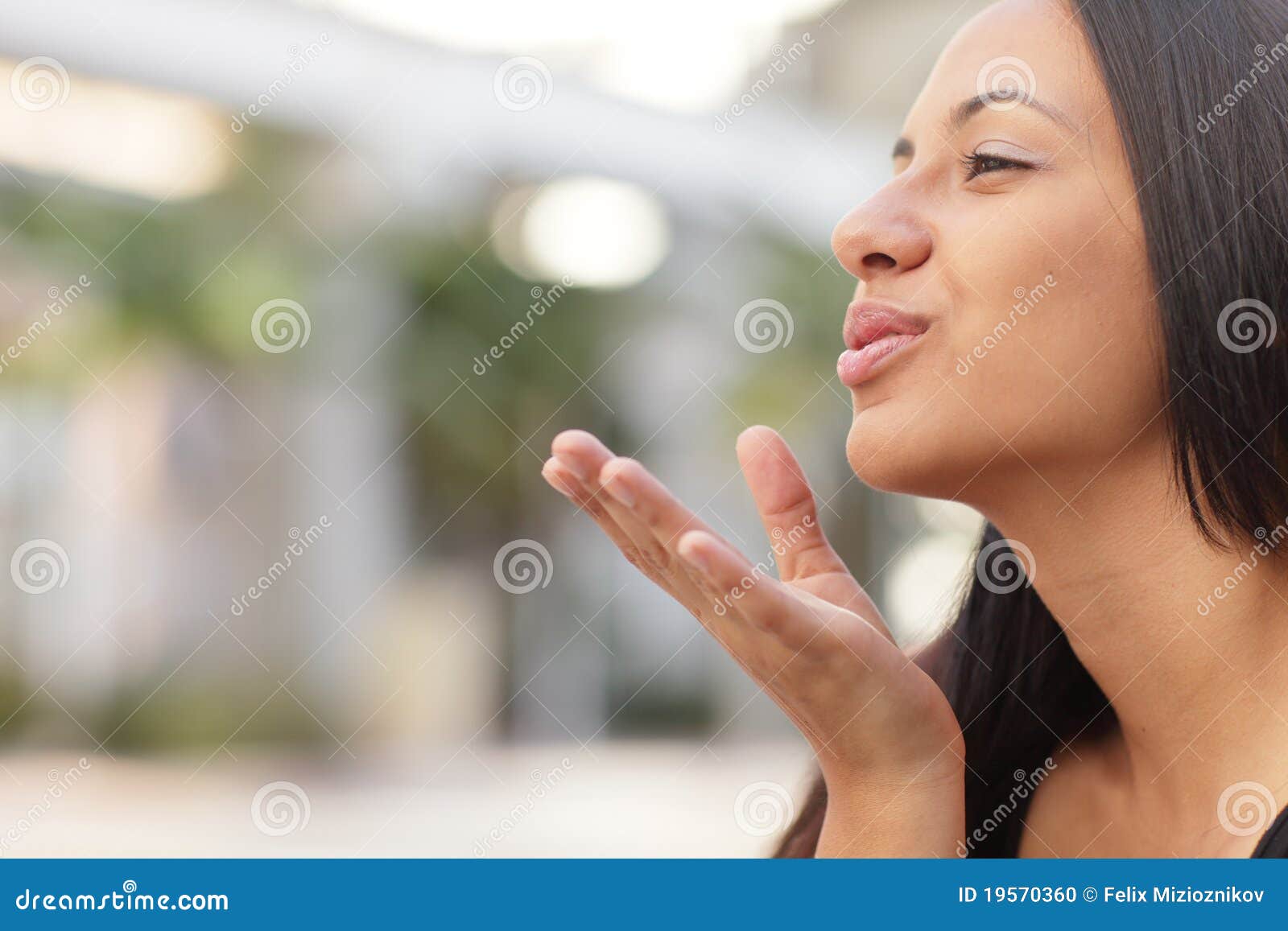 Woman blowing a kiss stock photo. Image of blowing, lips - 19570360