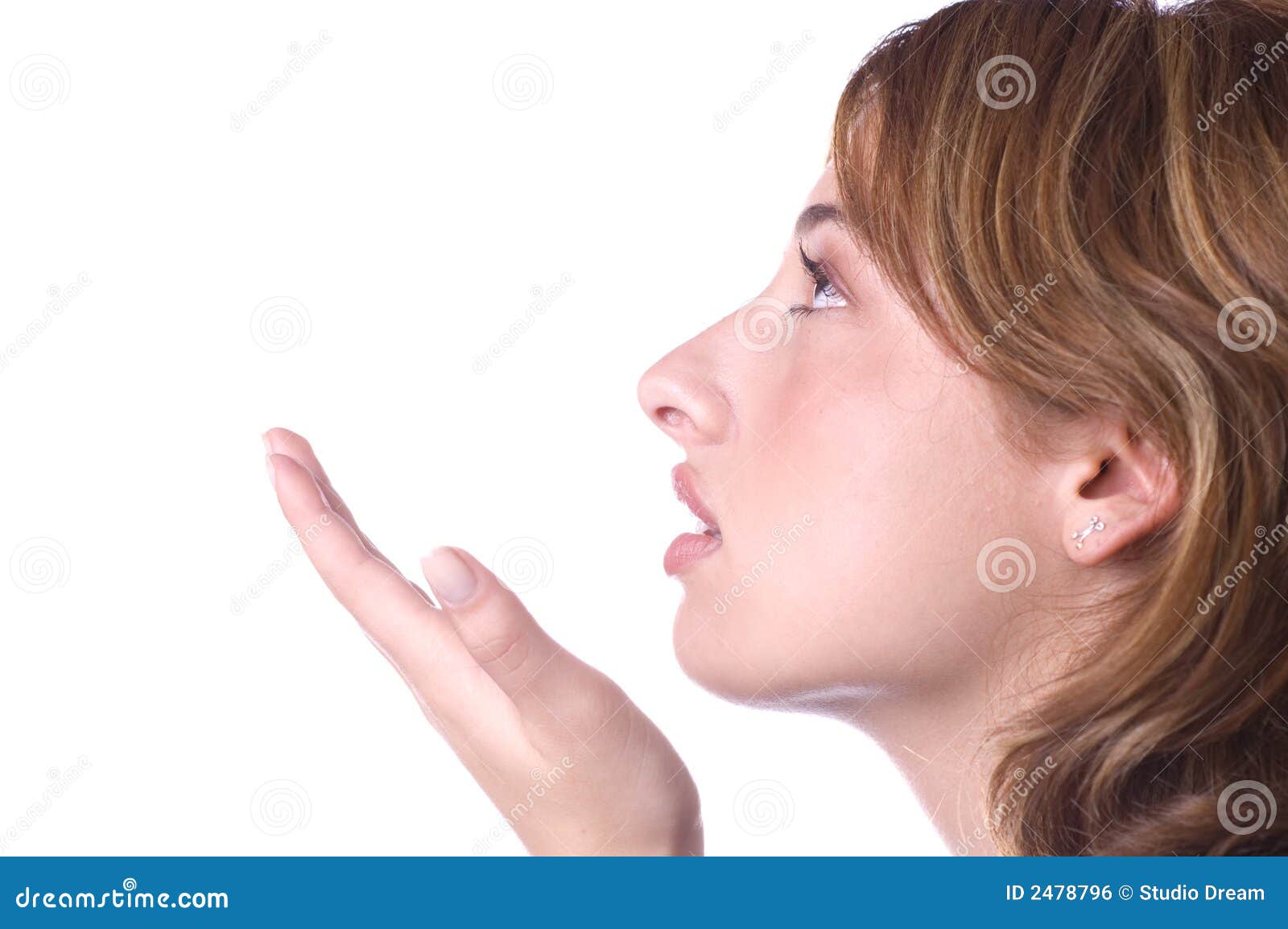 Girl Blowing A Kiss Side View