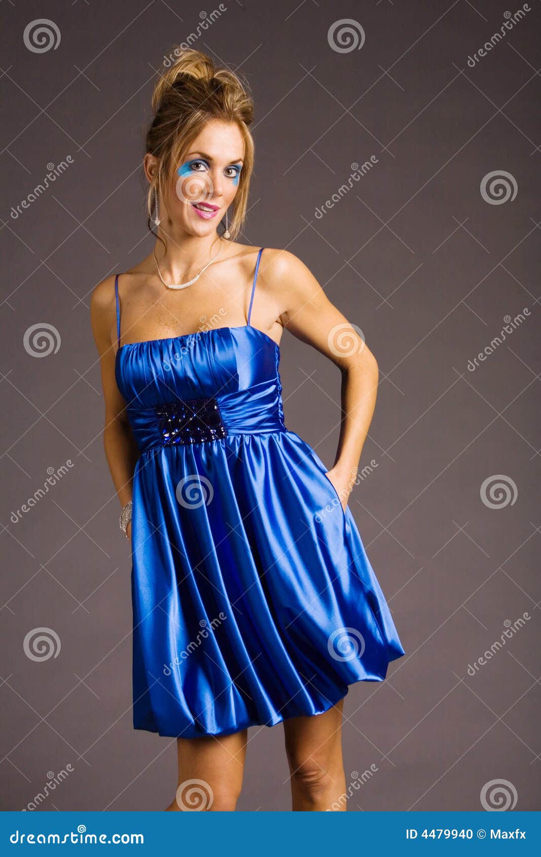 Woman in blue dress stock photo. Image of girl, glamor - 4479940