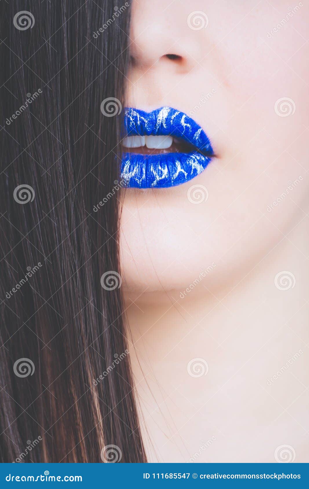 Woman With Blue And Gray Lipstick Picture. Image: 111685547