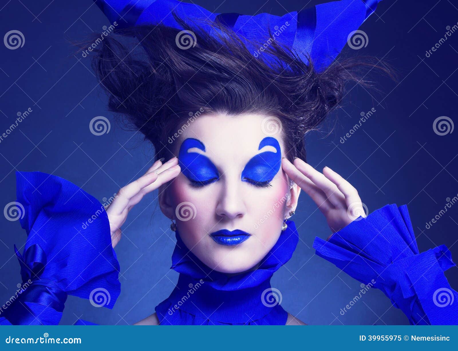 Woman in blue stock image. Image of elegant, future, lady - 39955975