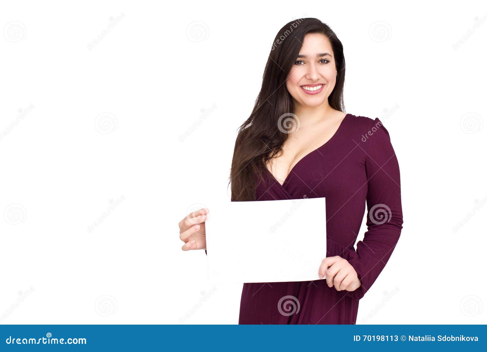 Woman with board stock image. Image of people, gesture - 70198113