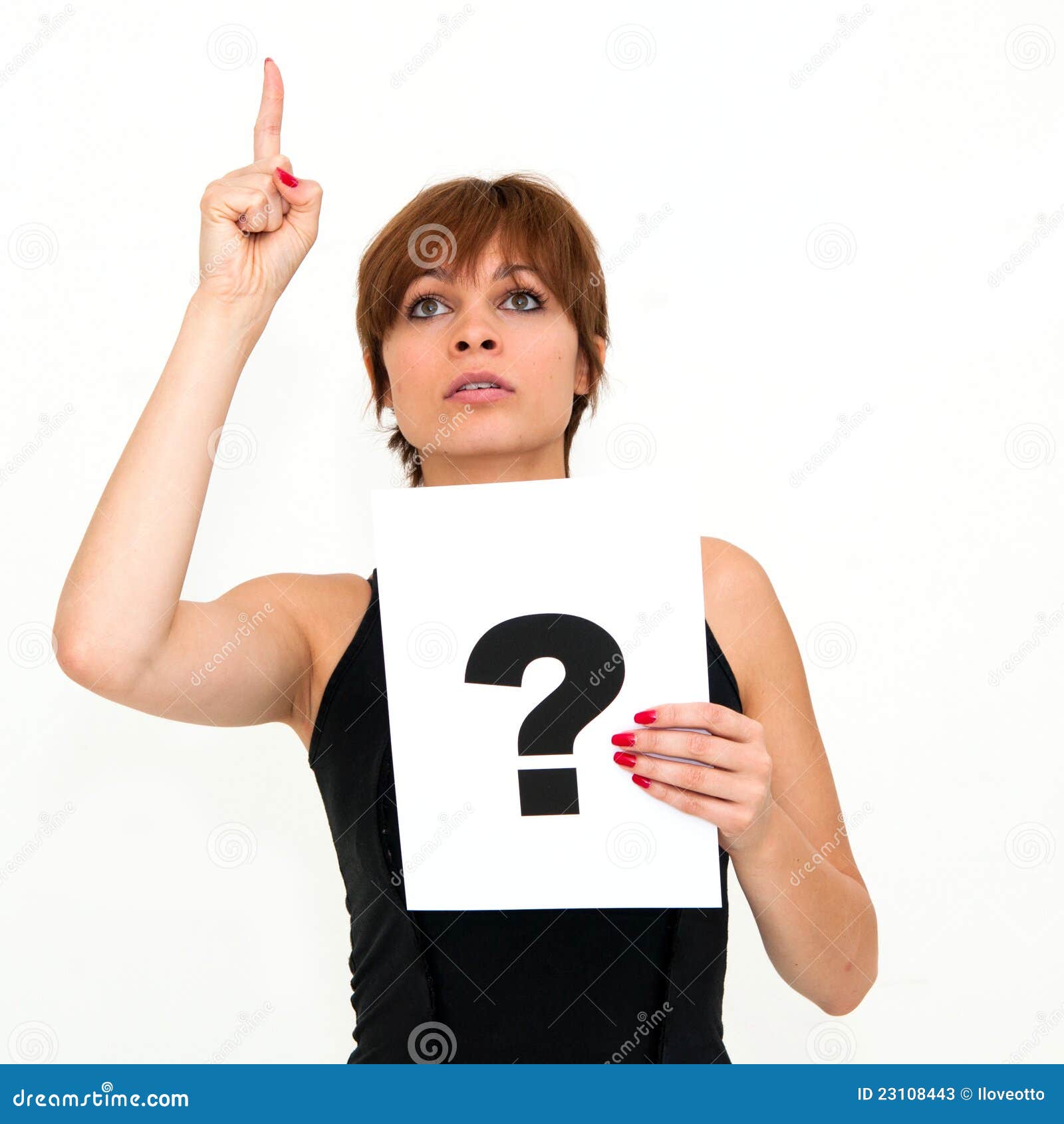 Woman with Board Question Mark Sign Stock Image - Image of people ...