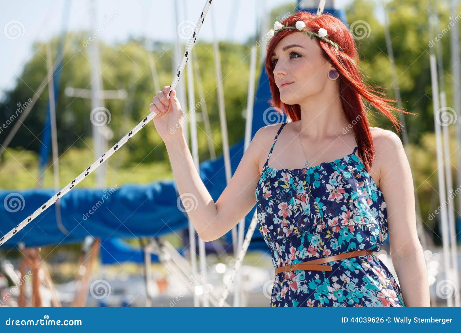 Woman on boat stock photo. Image of lifestyle, summer - 44039626