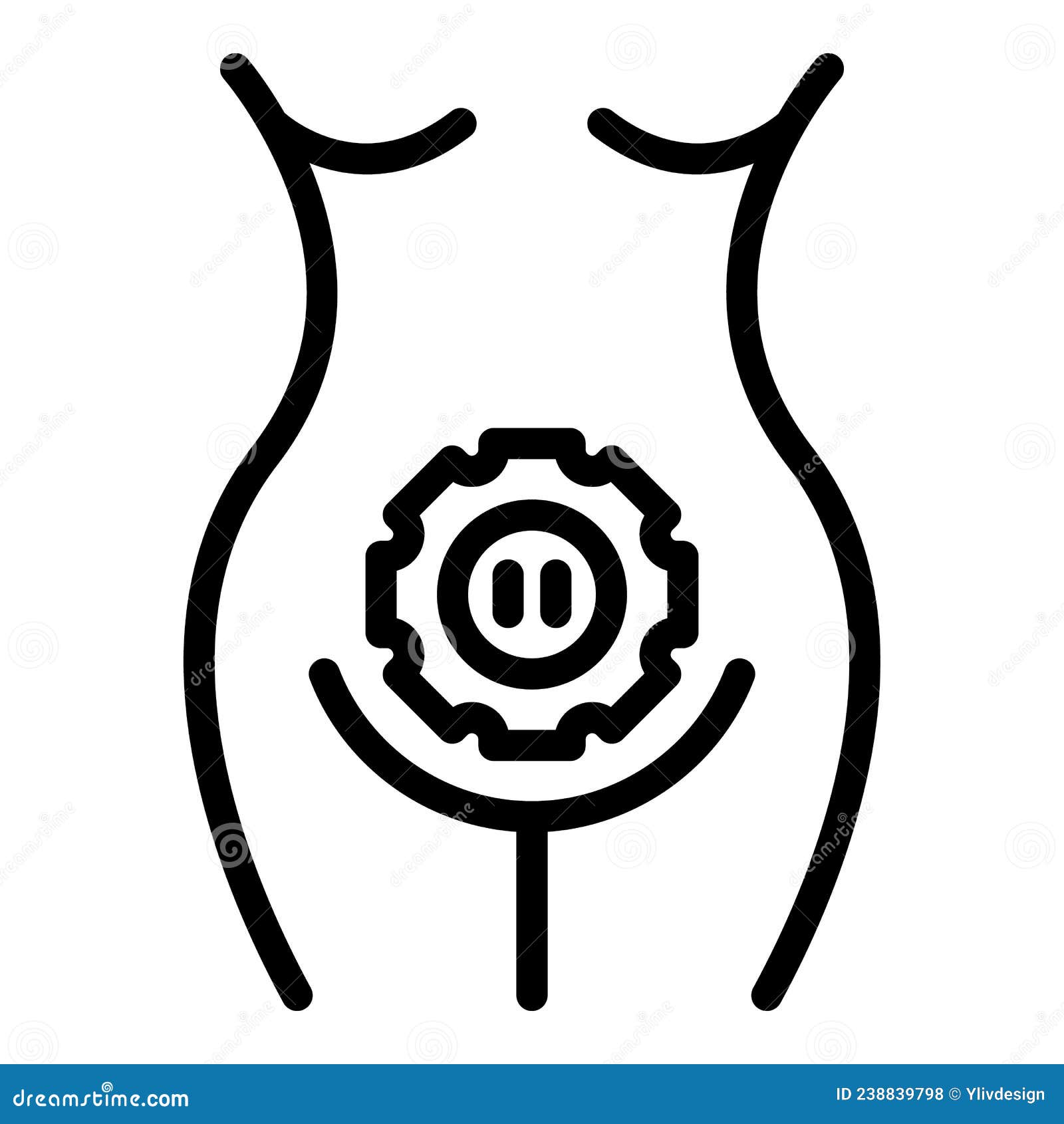 Woman Body Menopause Icon Outline Vector Anatomy Clock Stock Vector