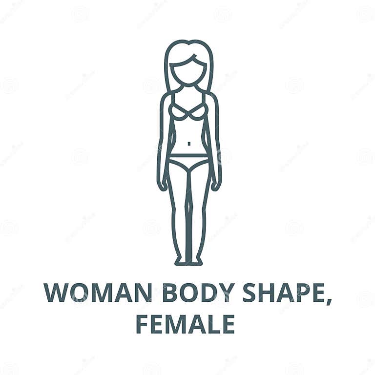 Woman Body Shapefemale Vector Line Icon Linear Concept Outline Sign Symbol Stock Vector