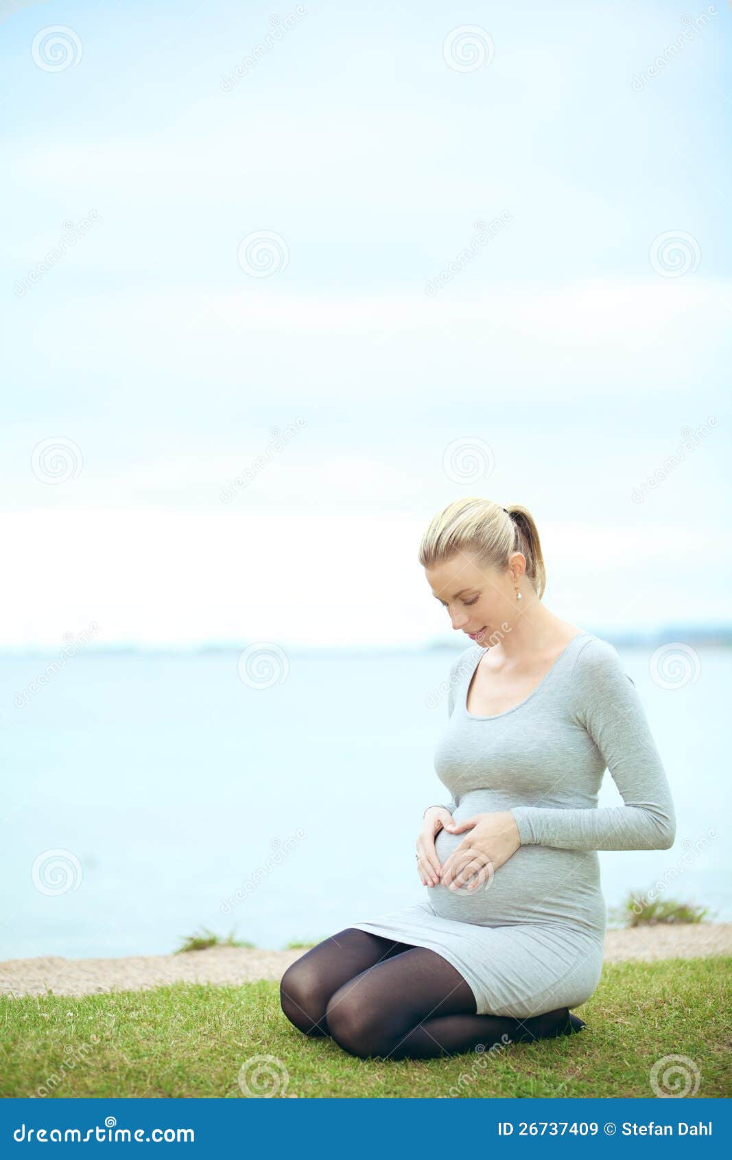 Woman Bonding with Unborn Child Stock Image - Image of health, caress ...