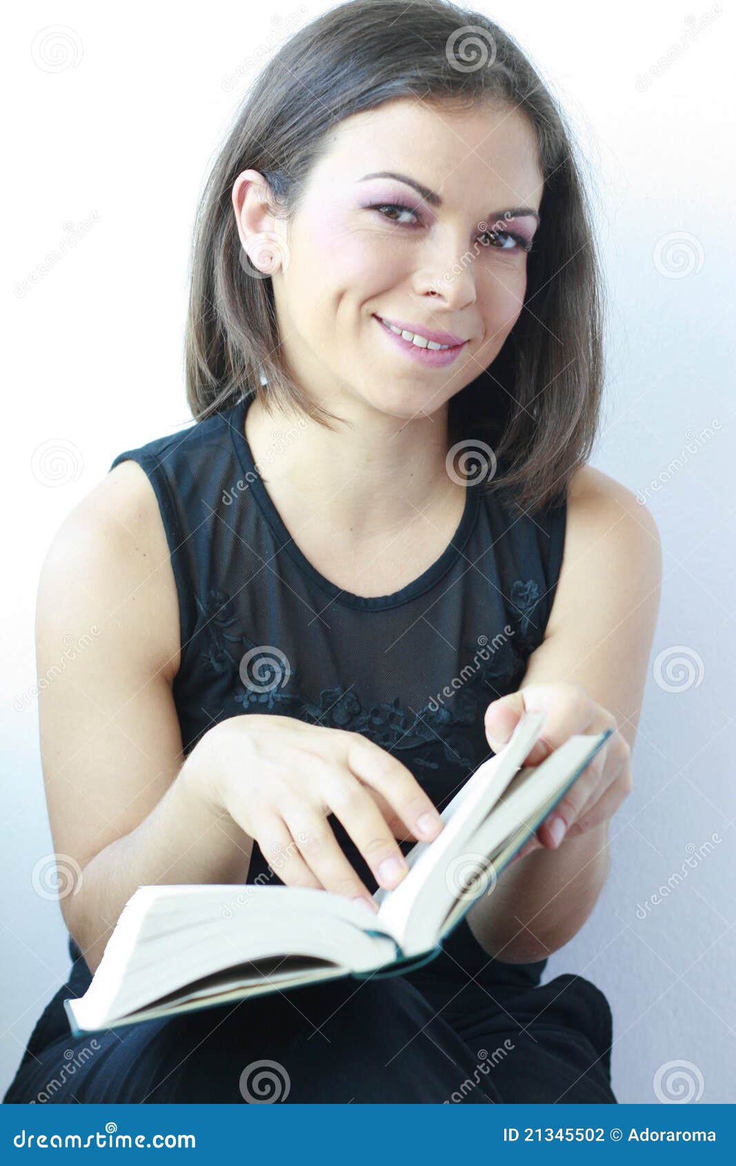 Woman with a Book in Her Hands Stock Photo - Image of young, white ...