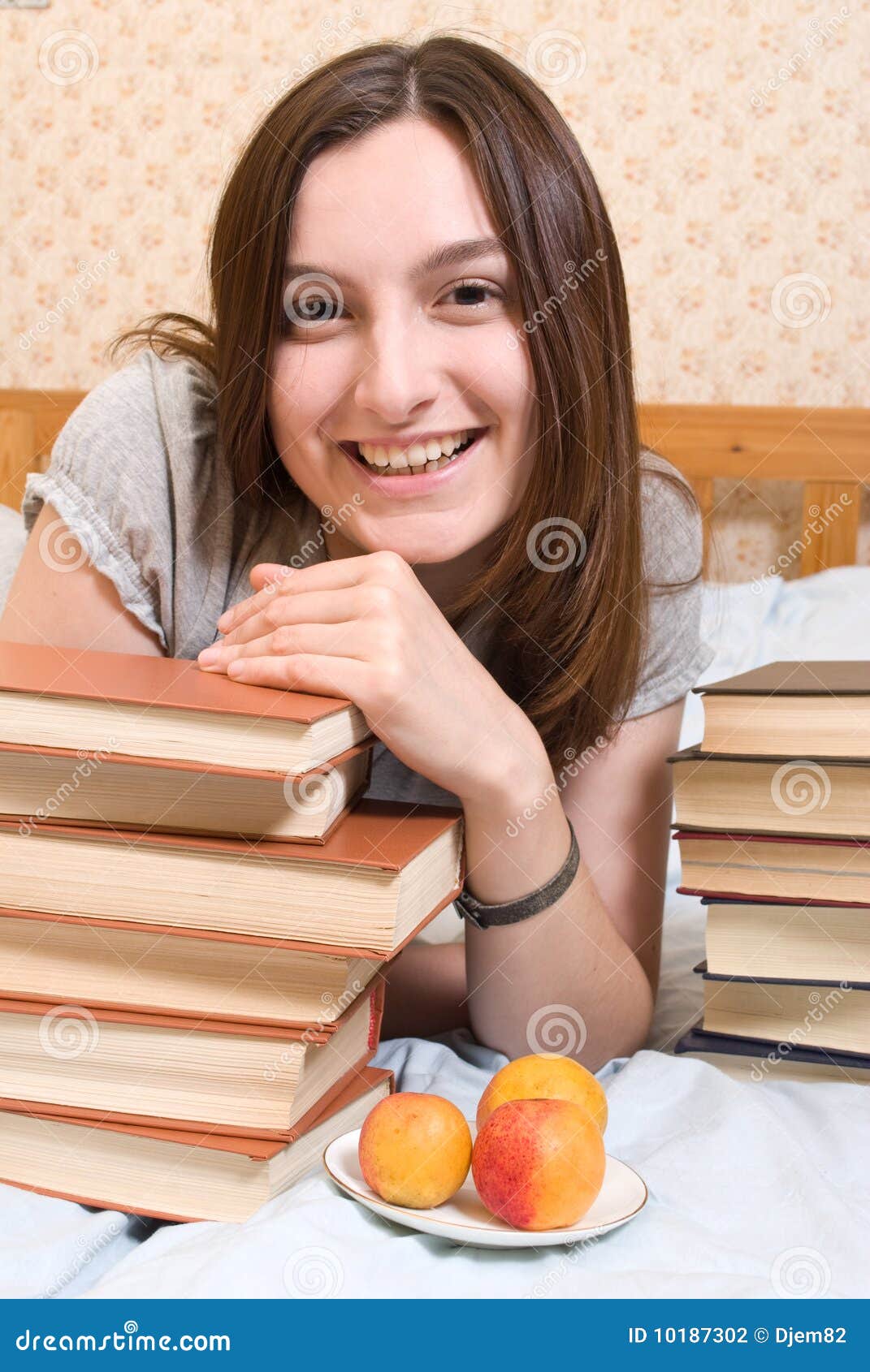 Woman with books stock photo. Image of book, woman, female - 10187302