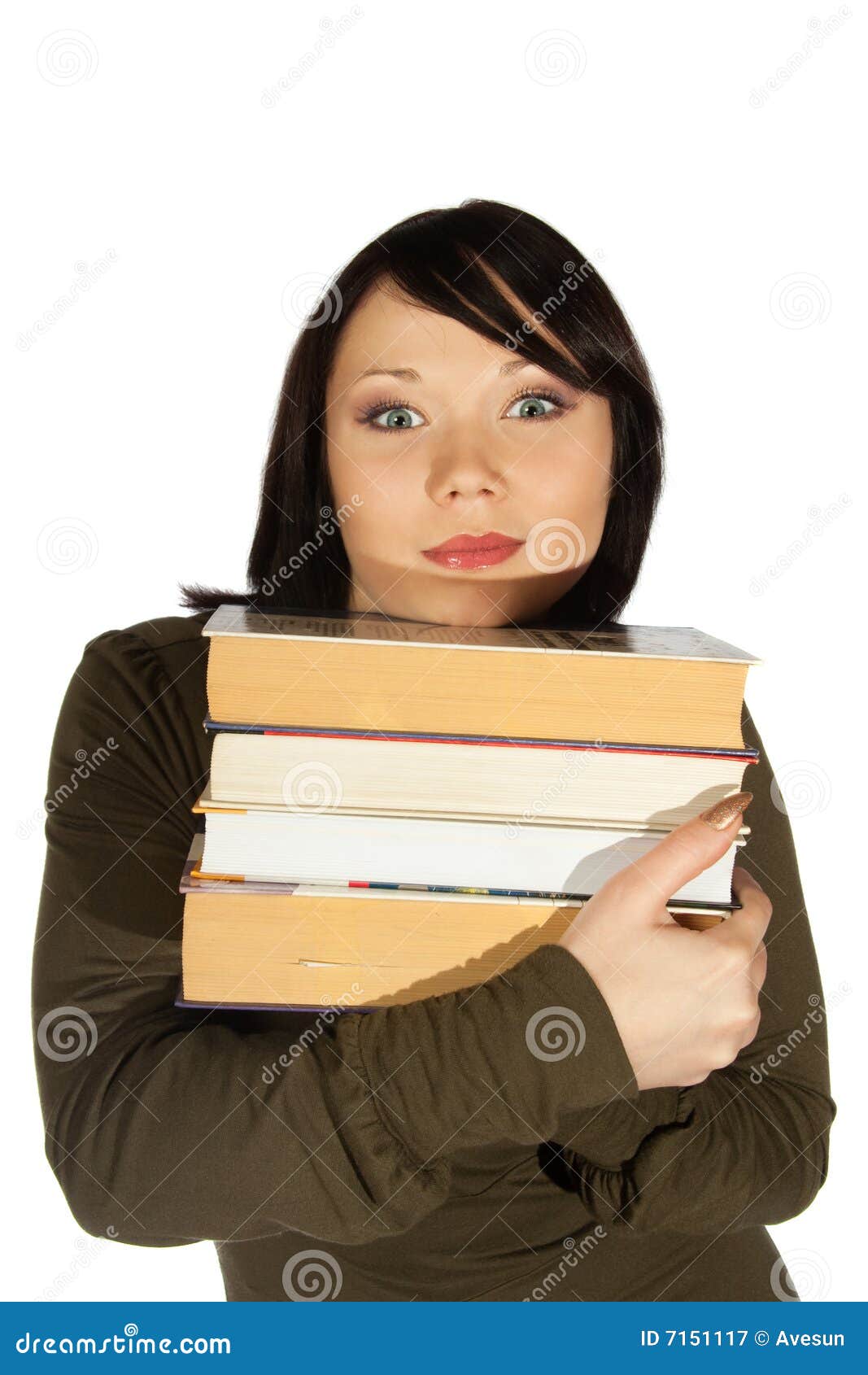 Woman with books stock image. Image of volumes, books - 7151117