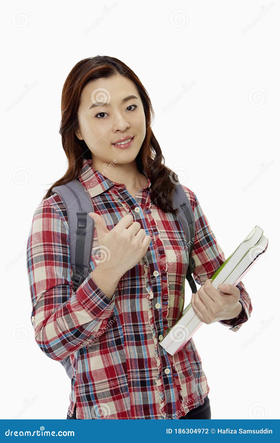 Woman with Books Showing Hand Gesture Stock Photo - Image of woman ...