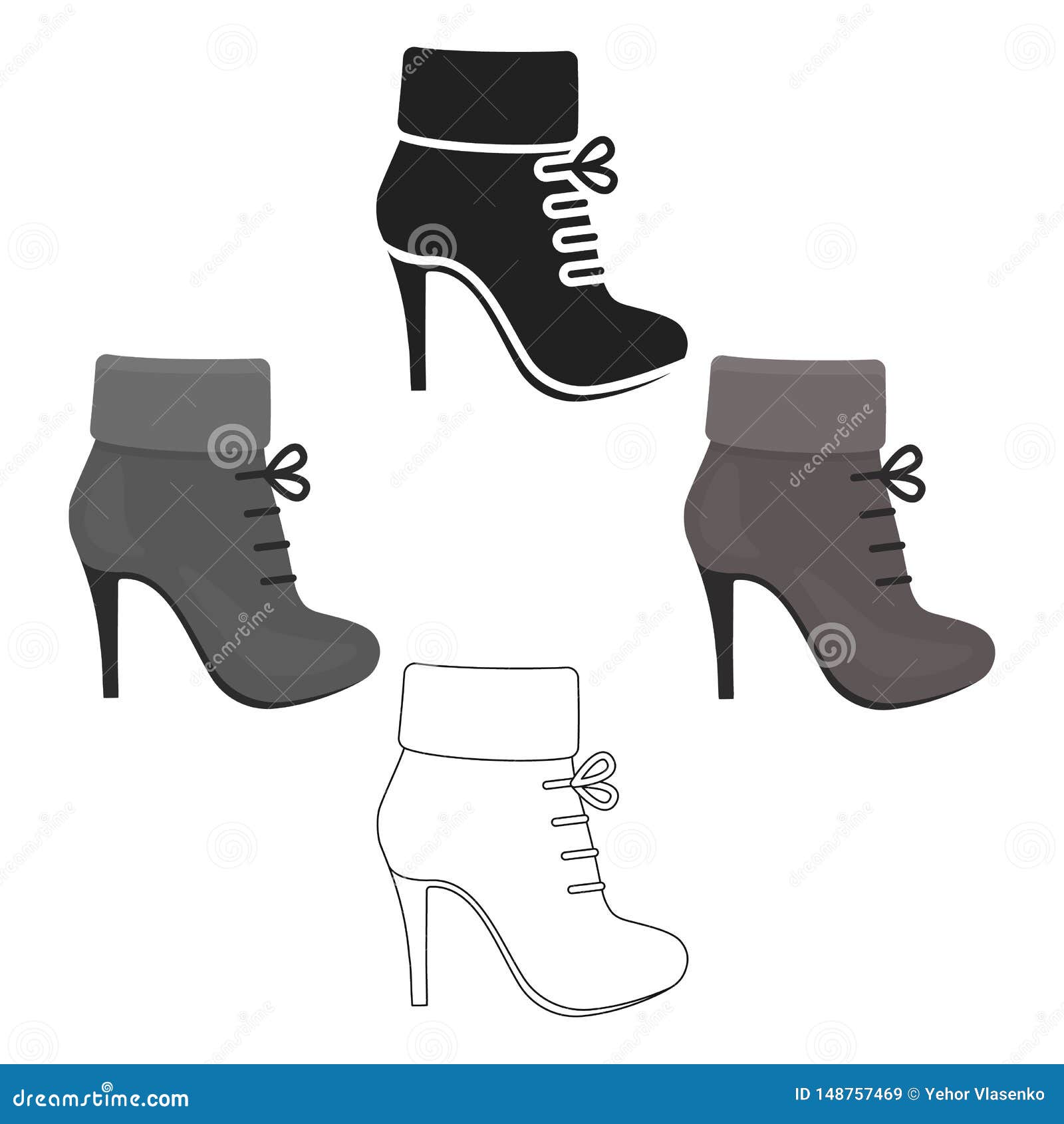 Woman Boot Icon of Vector Illustration for Web and Mobile Stock Vector ...