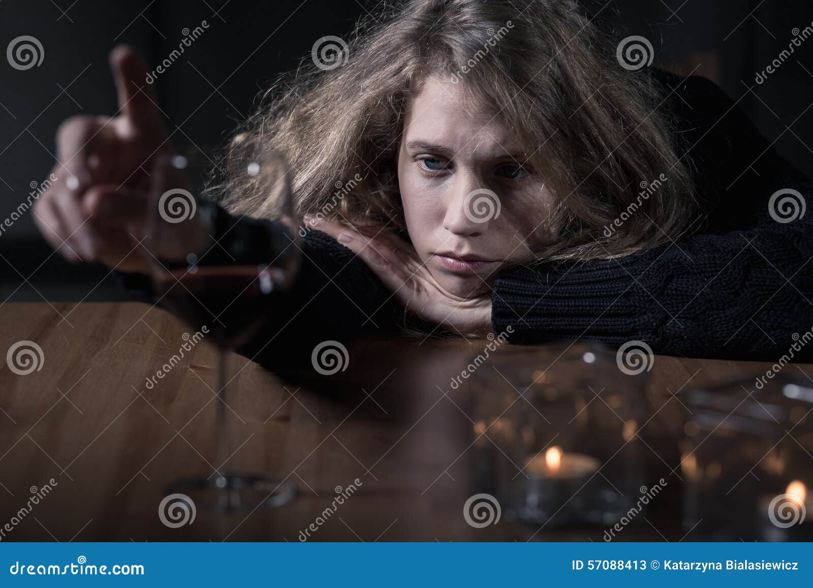 Woman And Boring Night Royalty-Free Stock Photo | CartoonDealer.com ...